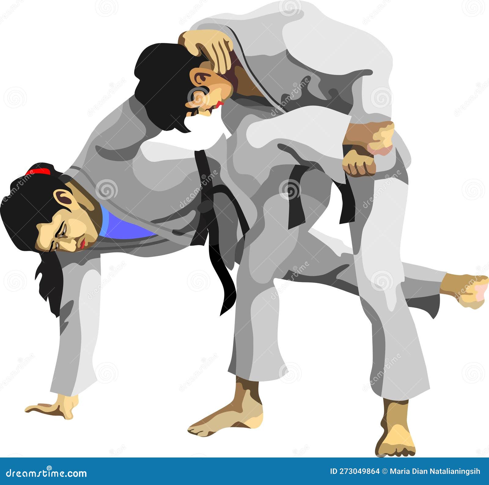 Traditional Japanese Martial Art Judo Vector Stock Vector ...