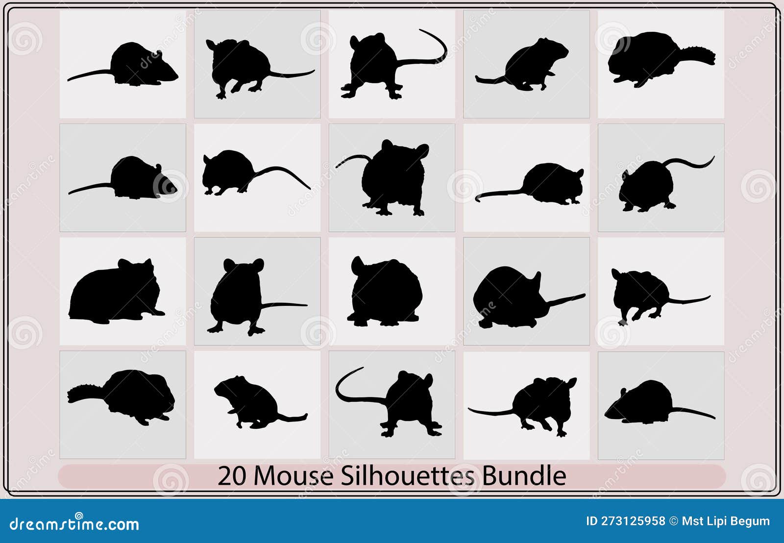 Vector Silhouette of the Mouse,Mice Silhouettes,Rat and Mouse ...