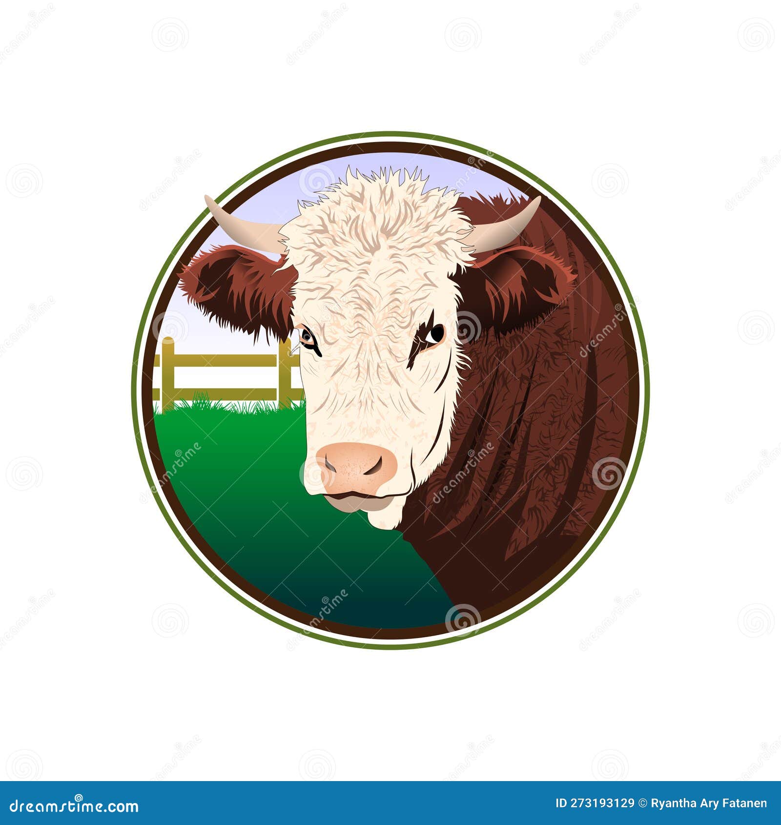 Hereford Cattle Cartoon Seamless Wallpaper Vector Illustration ...