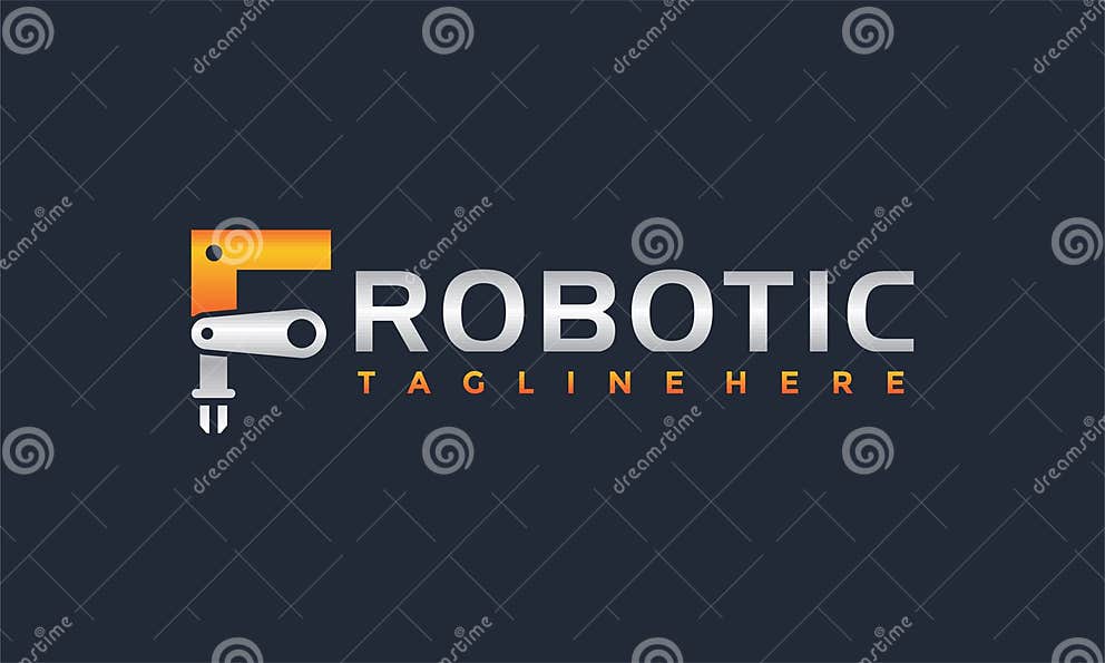 Initials F robot arm logo stock illustration. Illustration of ...