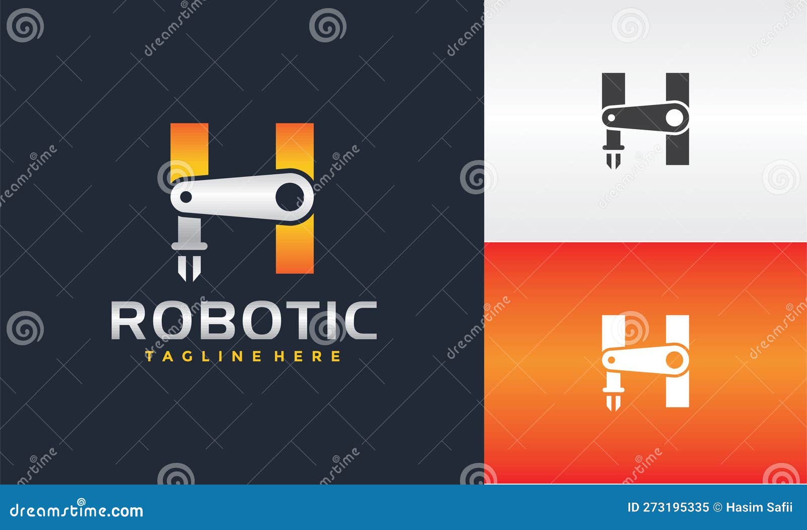 Initials H robot arm logo stock illustration. Illustration of vector ...