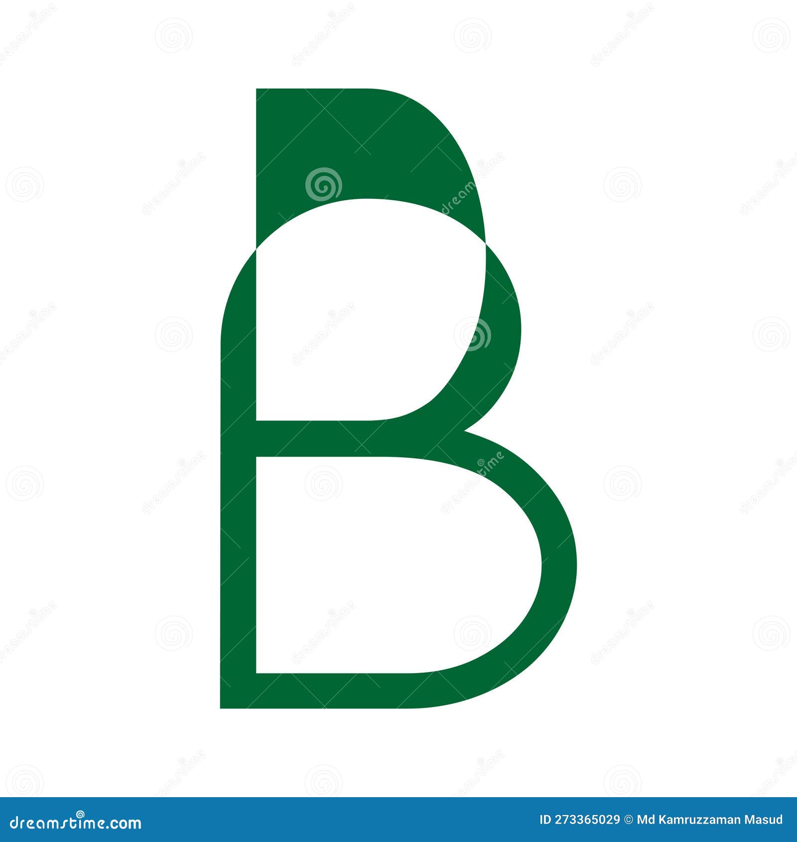 Letter B Typography Logo Design Template Element. Green Letter B Text T ...