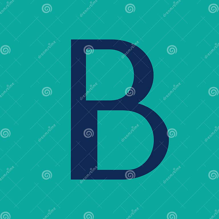 Letter B Typography Logo Design Template Element. Navy Blue Letter B ...