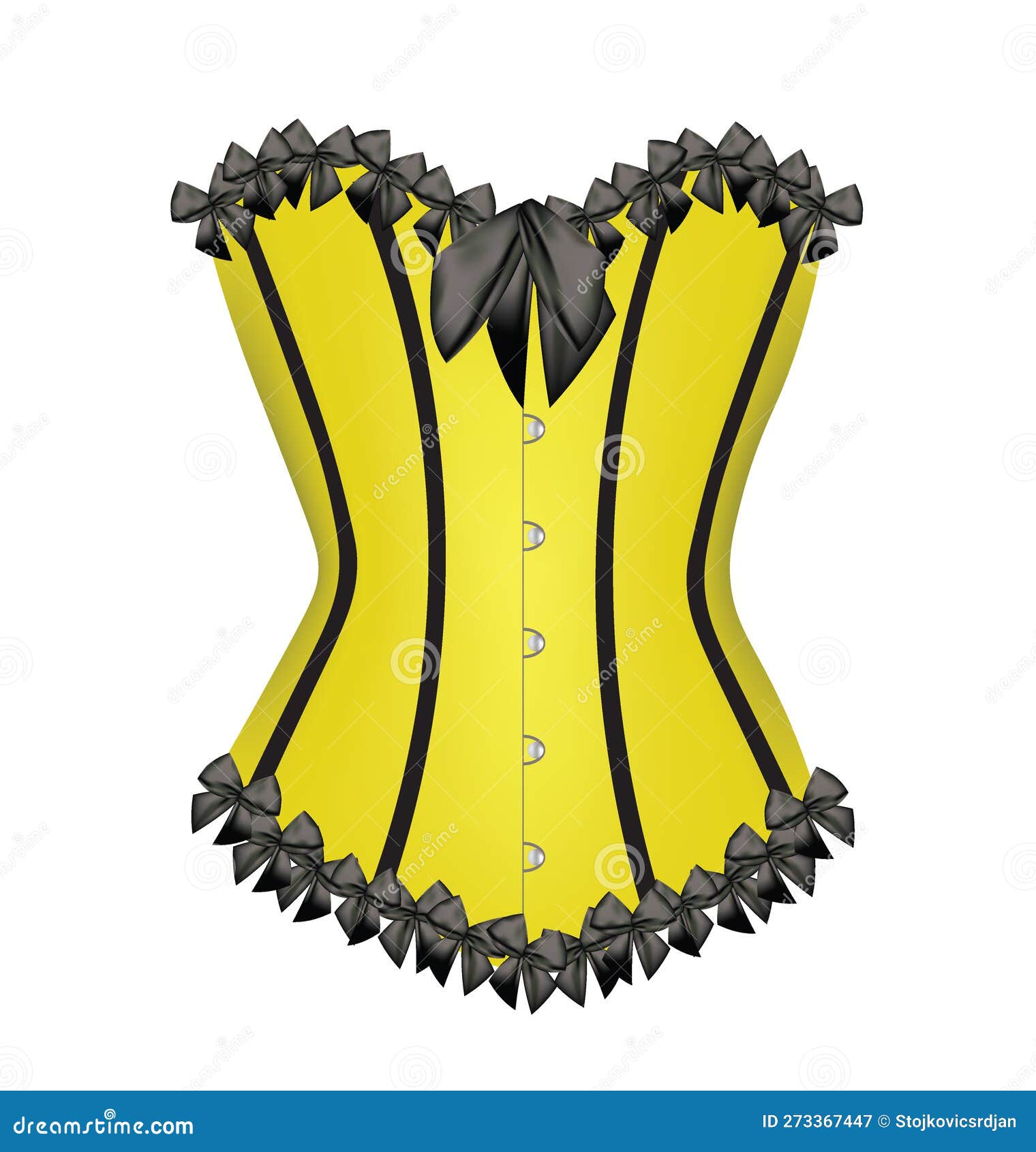 Yellow corset stock vector. Illustration of isolated - 273367447