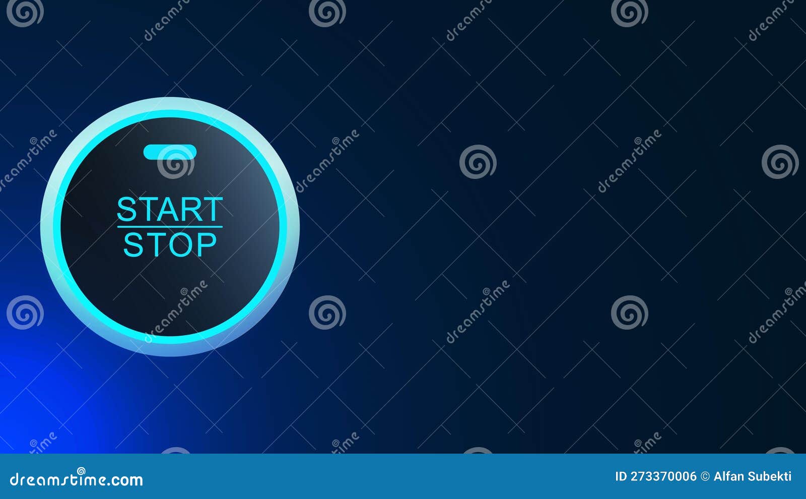 Start Stop Illuminated on Blue Background. Stock Vector - Illustration ...