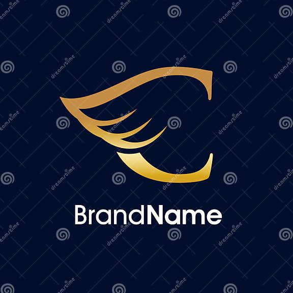 Elegant Initial C Wing Logo Stock Vector - Illustration of feather ...