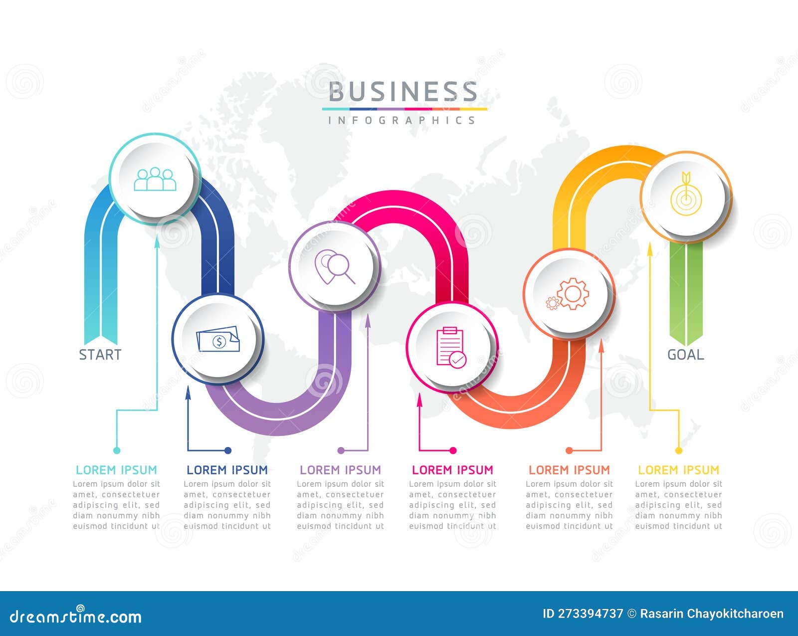 Vector Business Presentation Connecting Steps Infographic Timeline ...