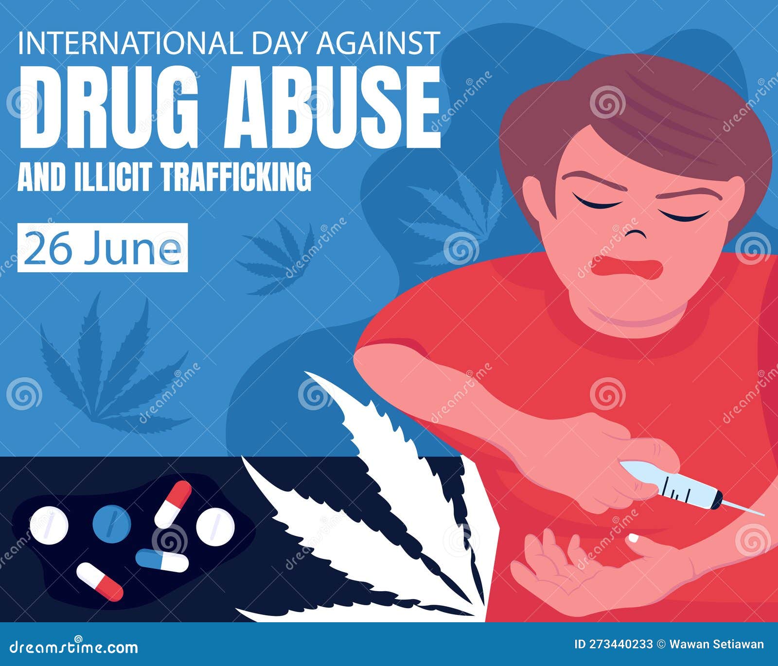 Illustration Vector Graphic of a Young Man Injects Drugs into His Hands ...