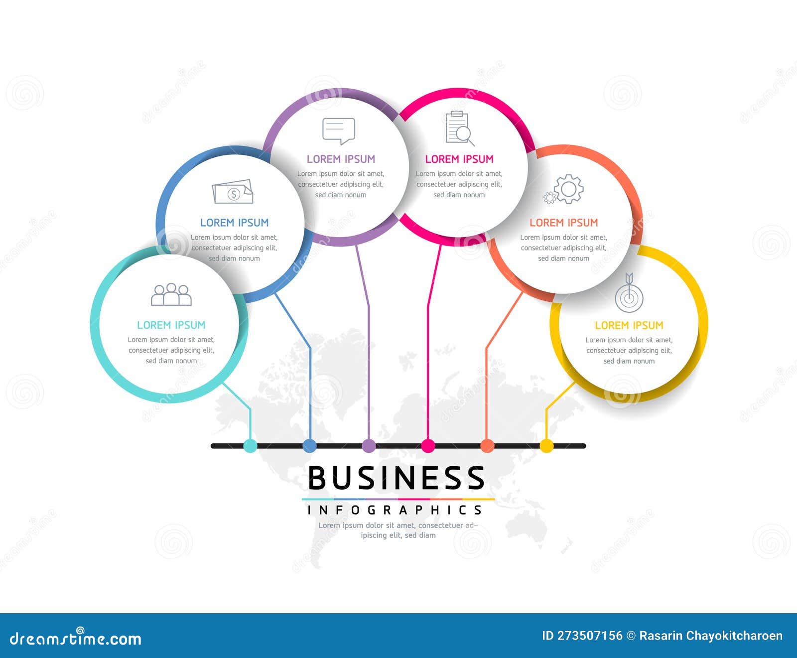 Vector Business Presentation Connecting Steps Infographic Template ...