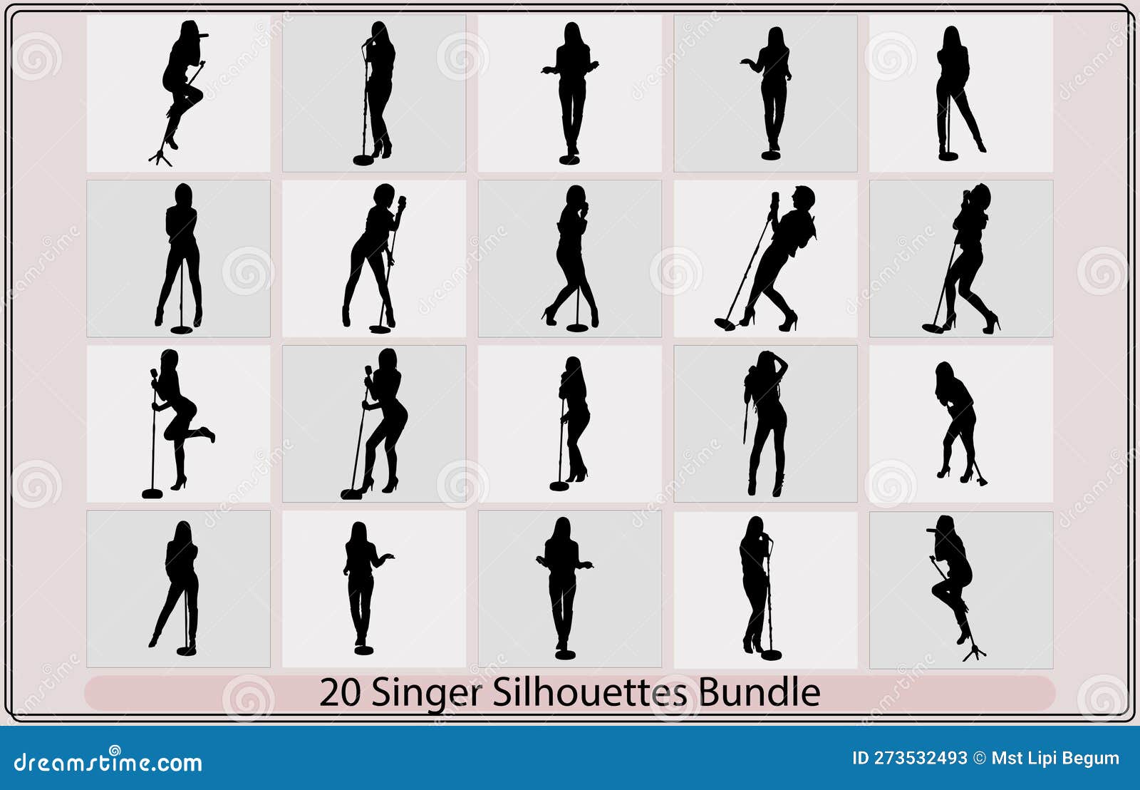 Men and Women Singer Silhouettes in Different Poses,Singer Collection ...
