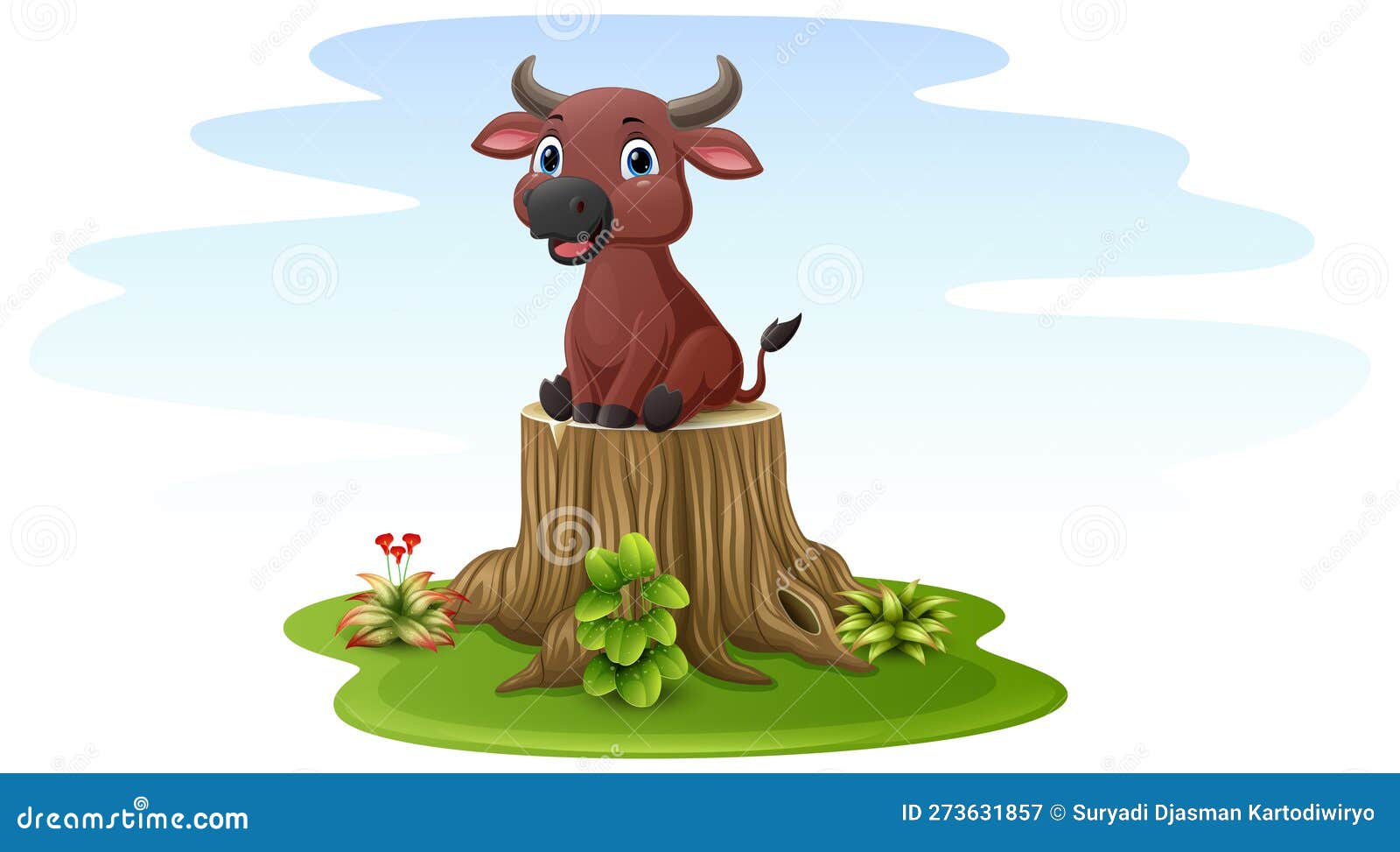 Cartoon Buffalo Isolated On White Background | CartoonDealer.com #304580795