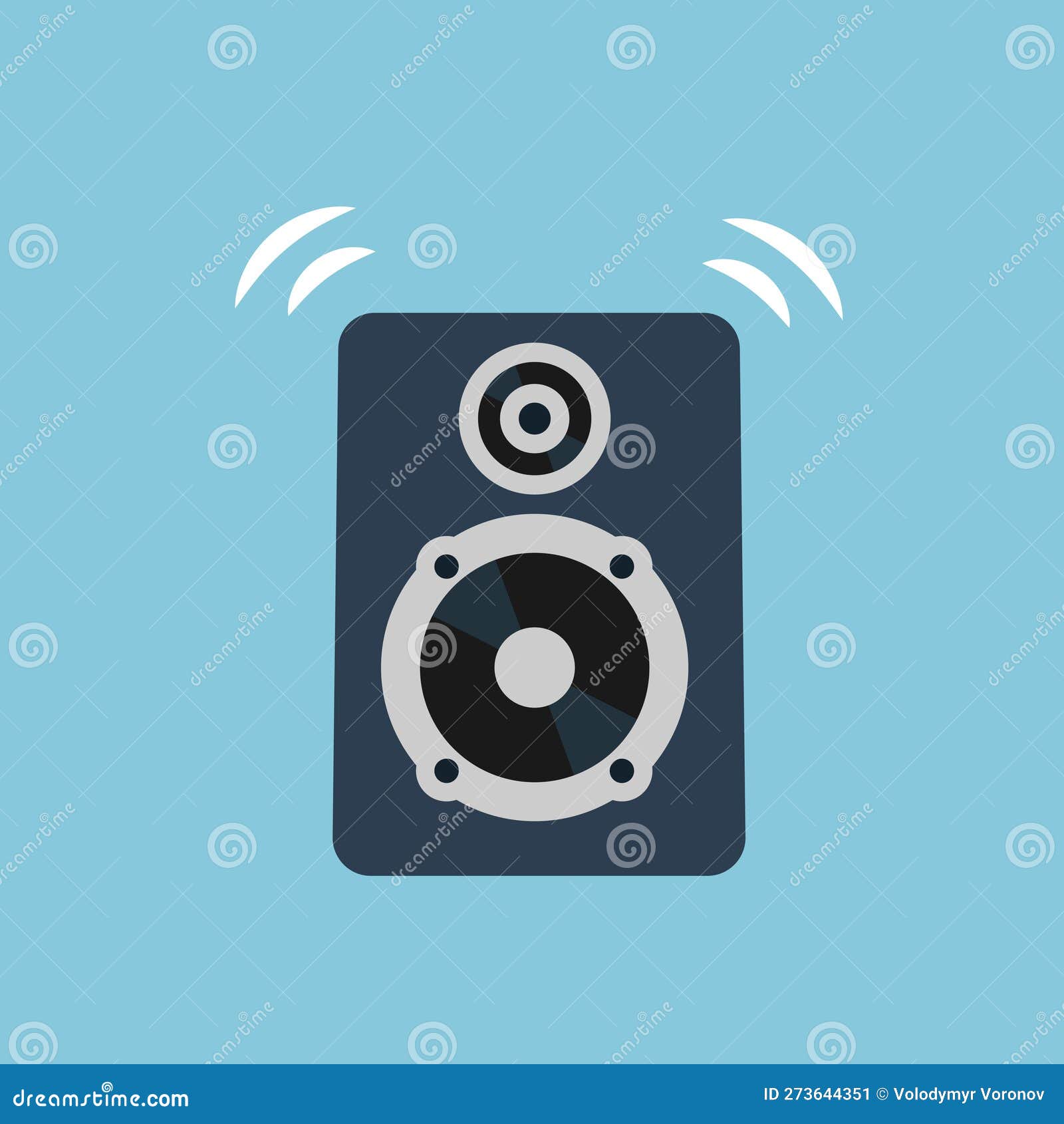 Music Speaker Icon in Flat Design Style. Sound System Stock Vector ...