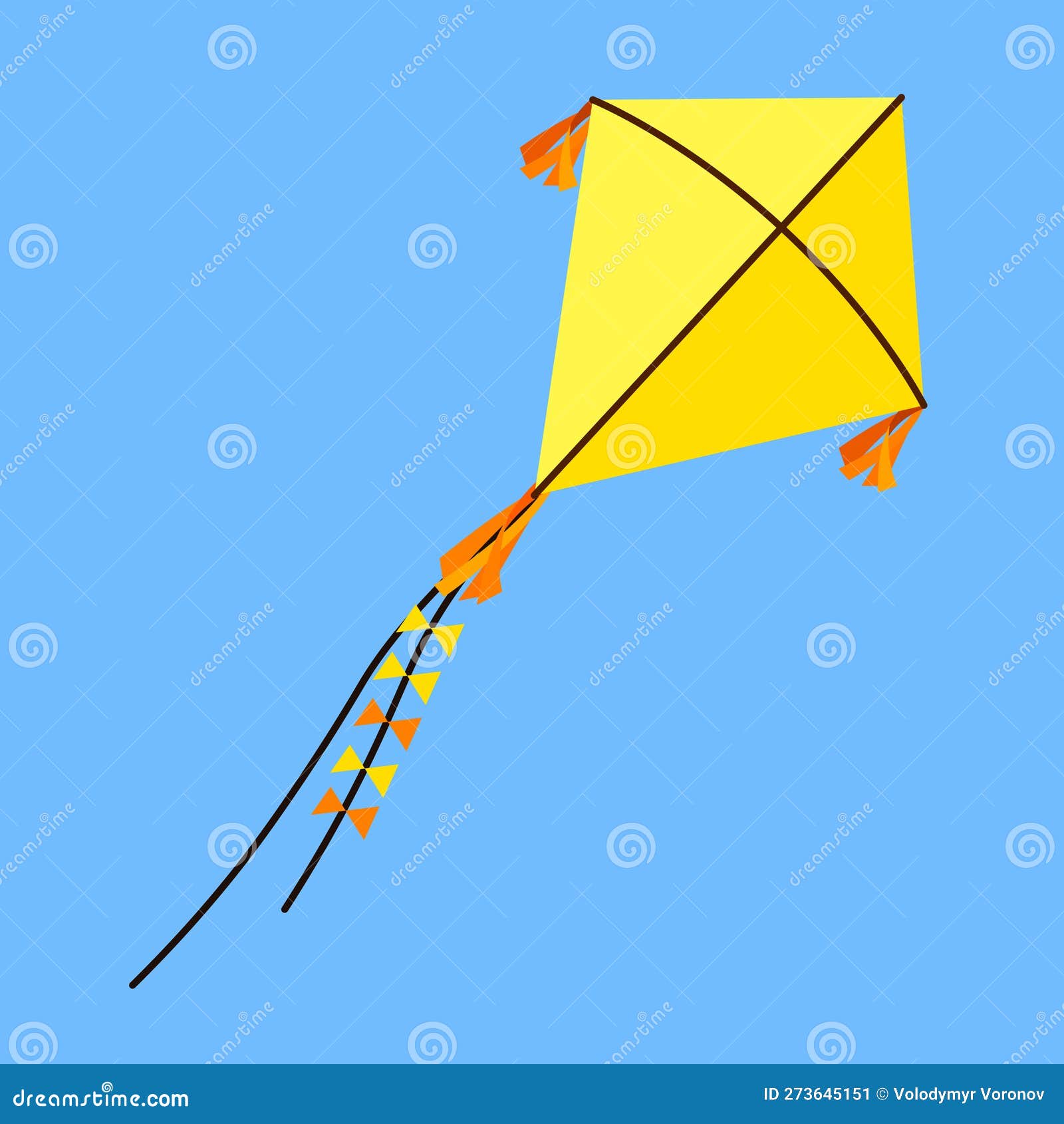 Kite Icon on Blue Background. Flying Kite Symbol Stock Vector ...