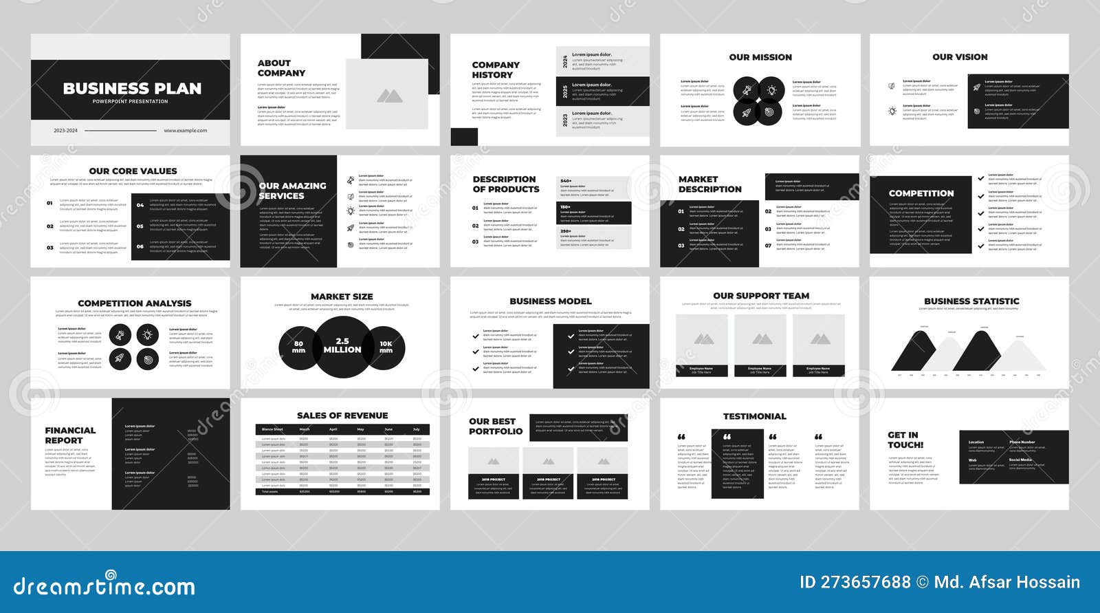 Business Plan or Powerpoint Business Plan Design Stock Vector ...