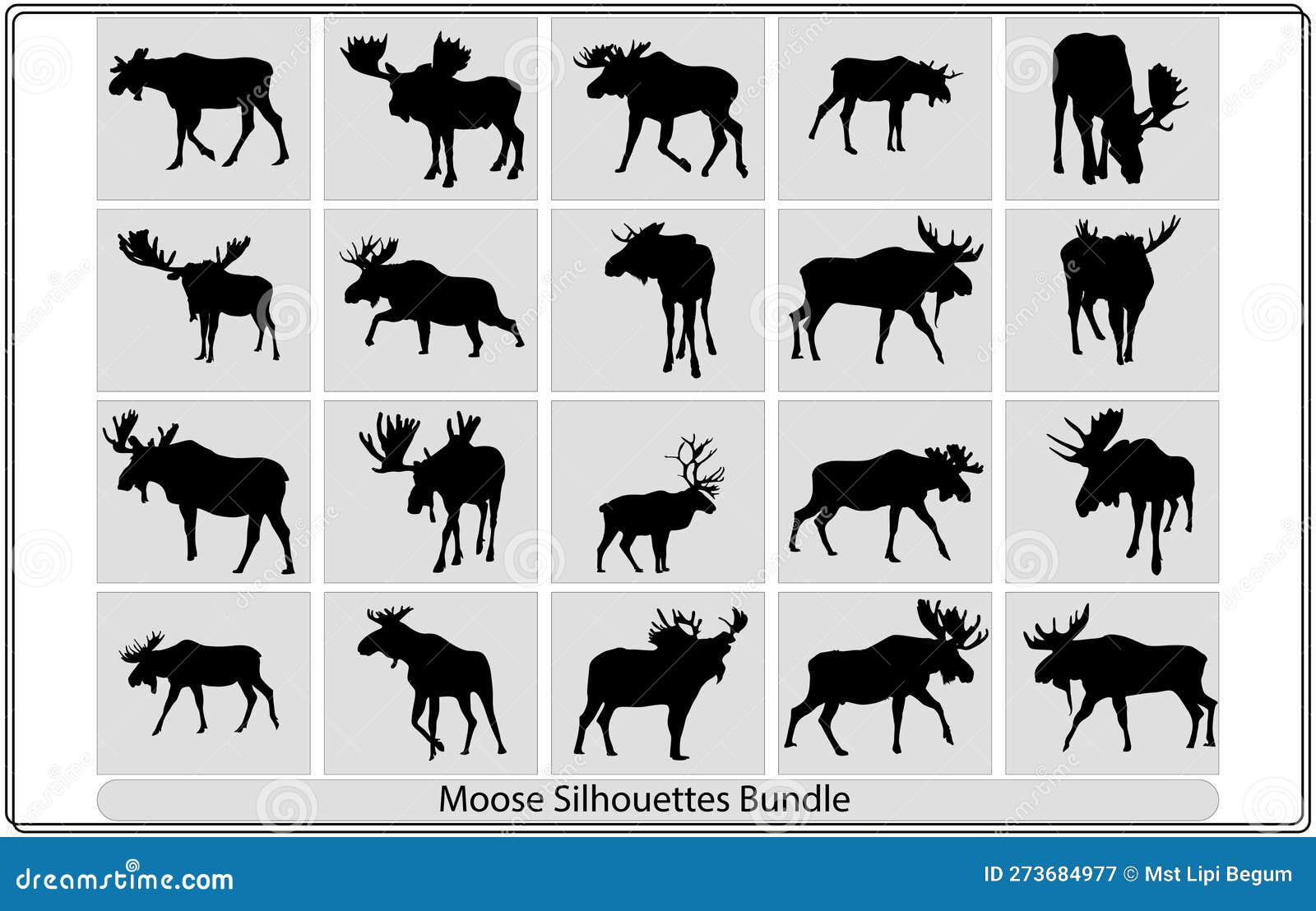 Set of Three Moose Silhouettes,Moose, Wild Deer. Concept Design of Farm ...