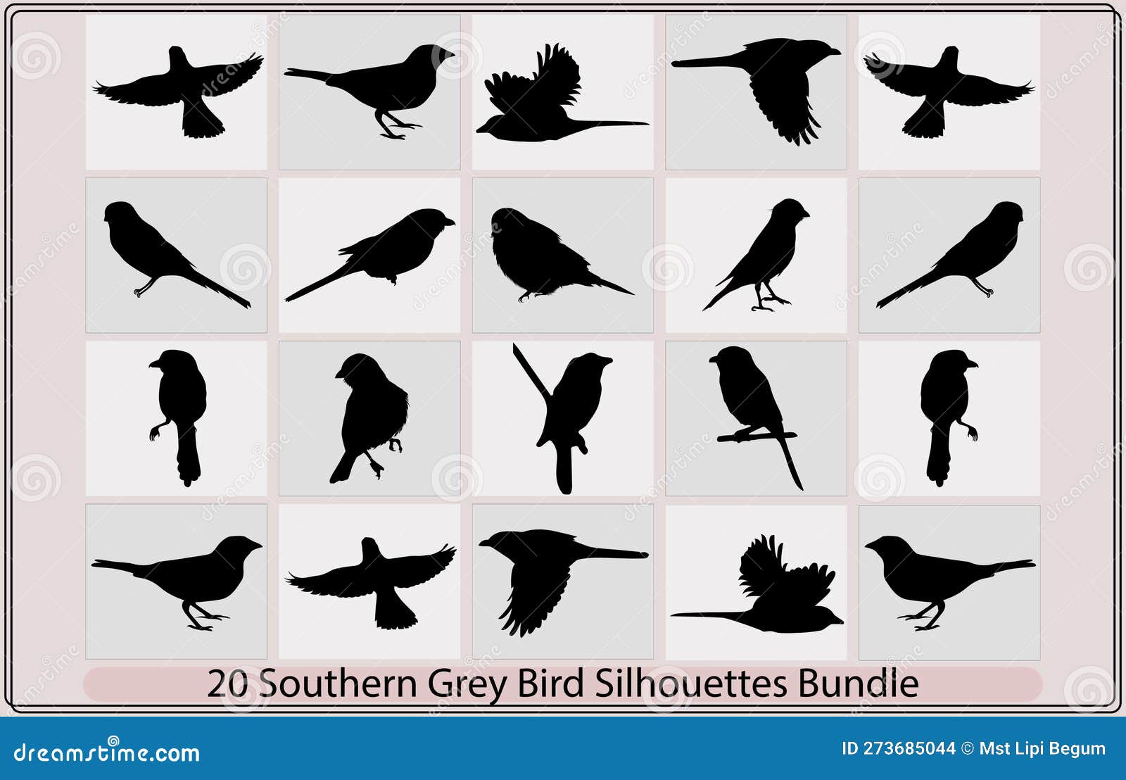 Shrike. Bird On The Tree Branch. Royalty-Free Cartoon | CartoonDealer ...