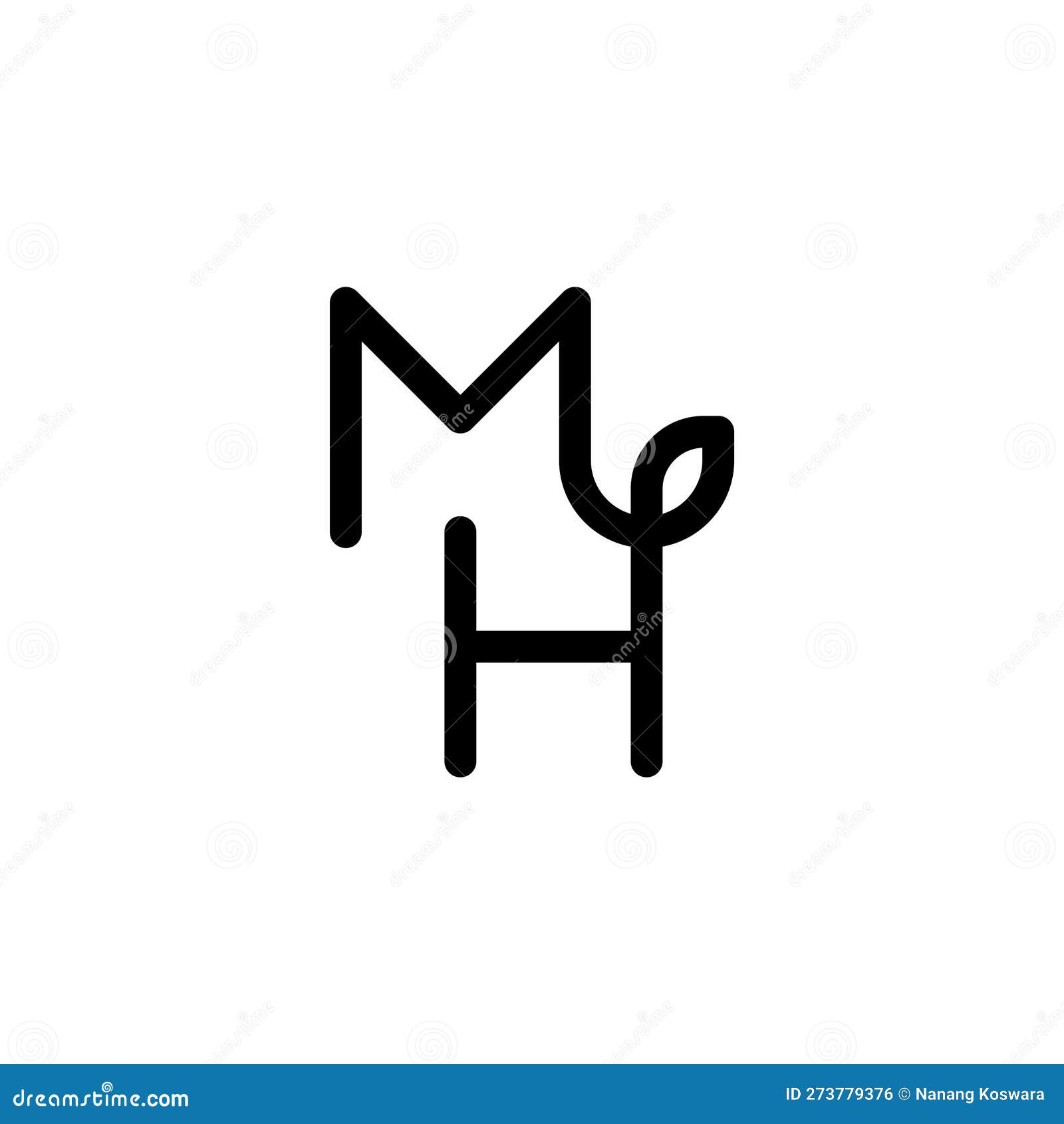 MH Logo, MH Monogram, Initial MH Logo, Letter MH Logo, Letter MH Icon ...