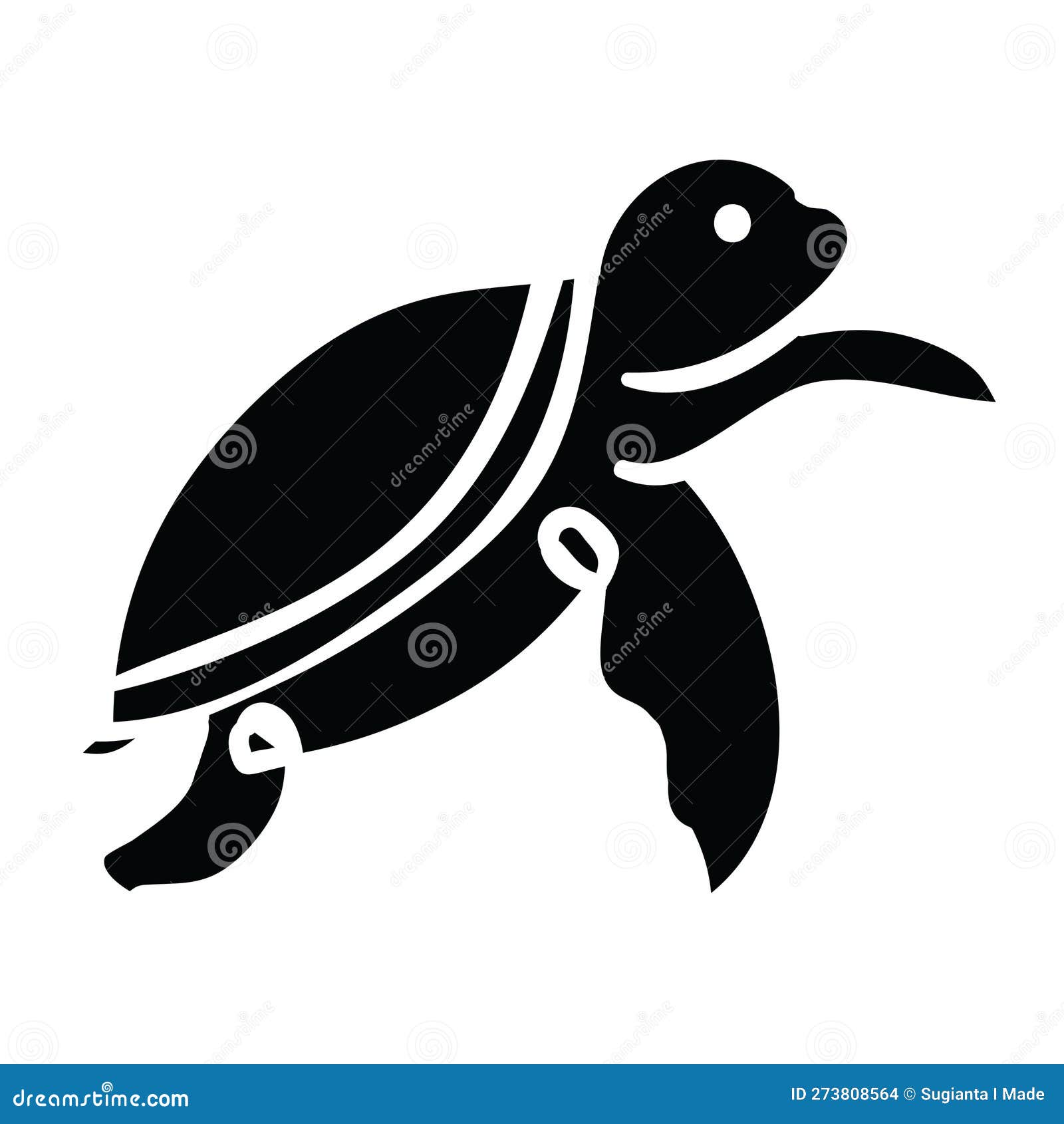 Hand Drawing Style of Turtle Black Solid Icon Vector Stock Vector ...