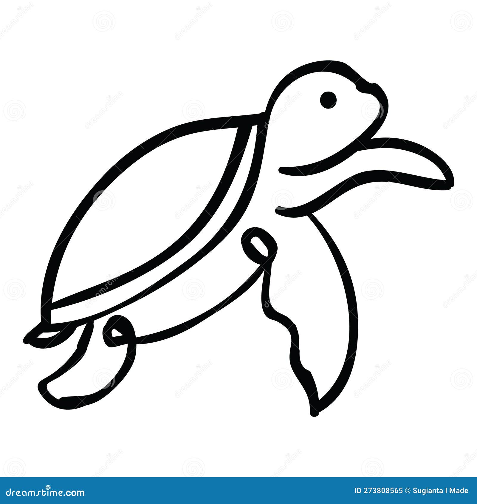 Hand Drawing Style of Turtle Line Art Icon Vector Stock Vector ...