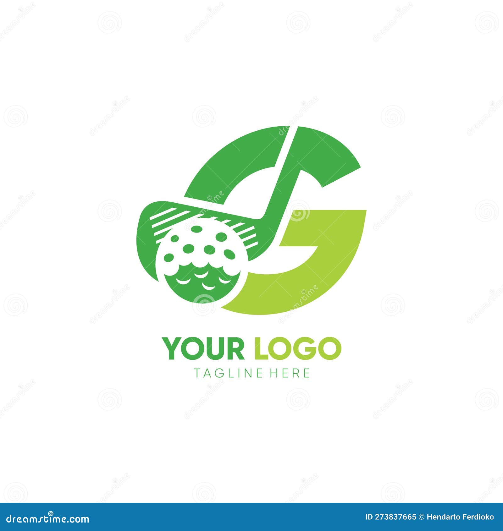 Letter G Initial Stick Golf Logo Design Vector Icon Graphic Emblem ...