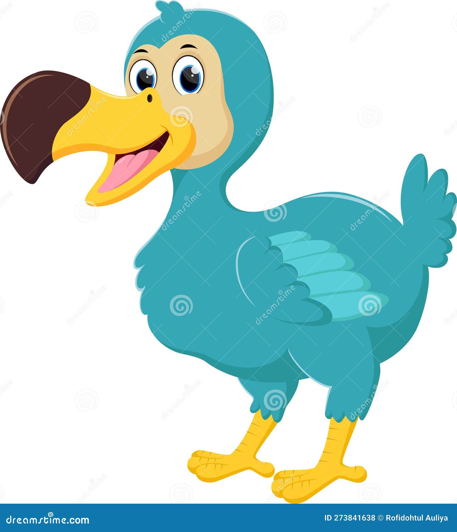 Cartoon Happy Dodo Bird Isolated on White Stock Illustration ...