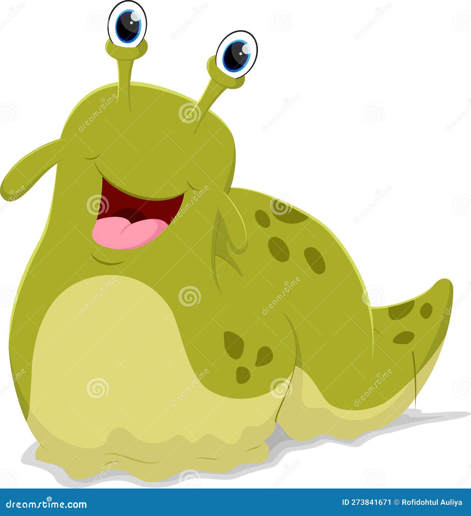 Slug Isolated. Green Monster Insect Pests. Worm Parasite With Te Vector ...