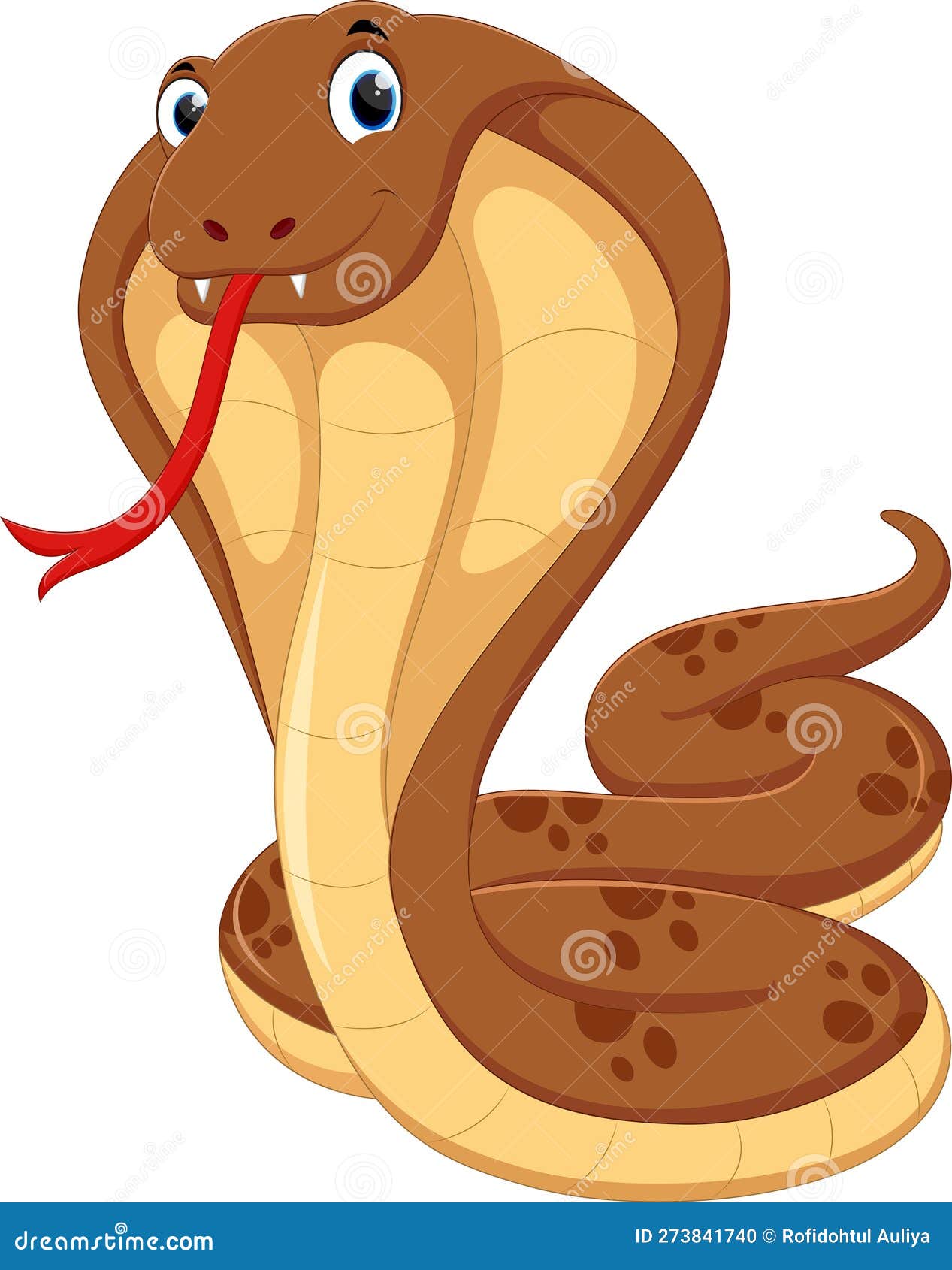 Cartoon Angry Cobra Cartoon Isolated On White Stock Photo ...