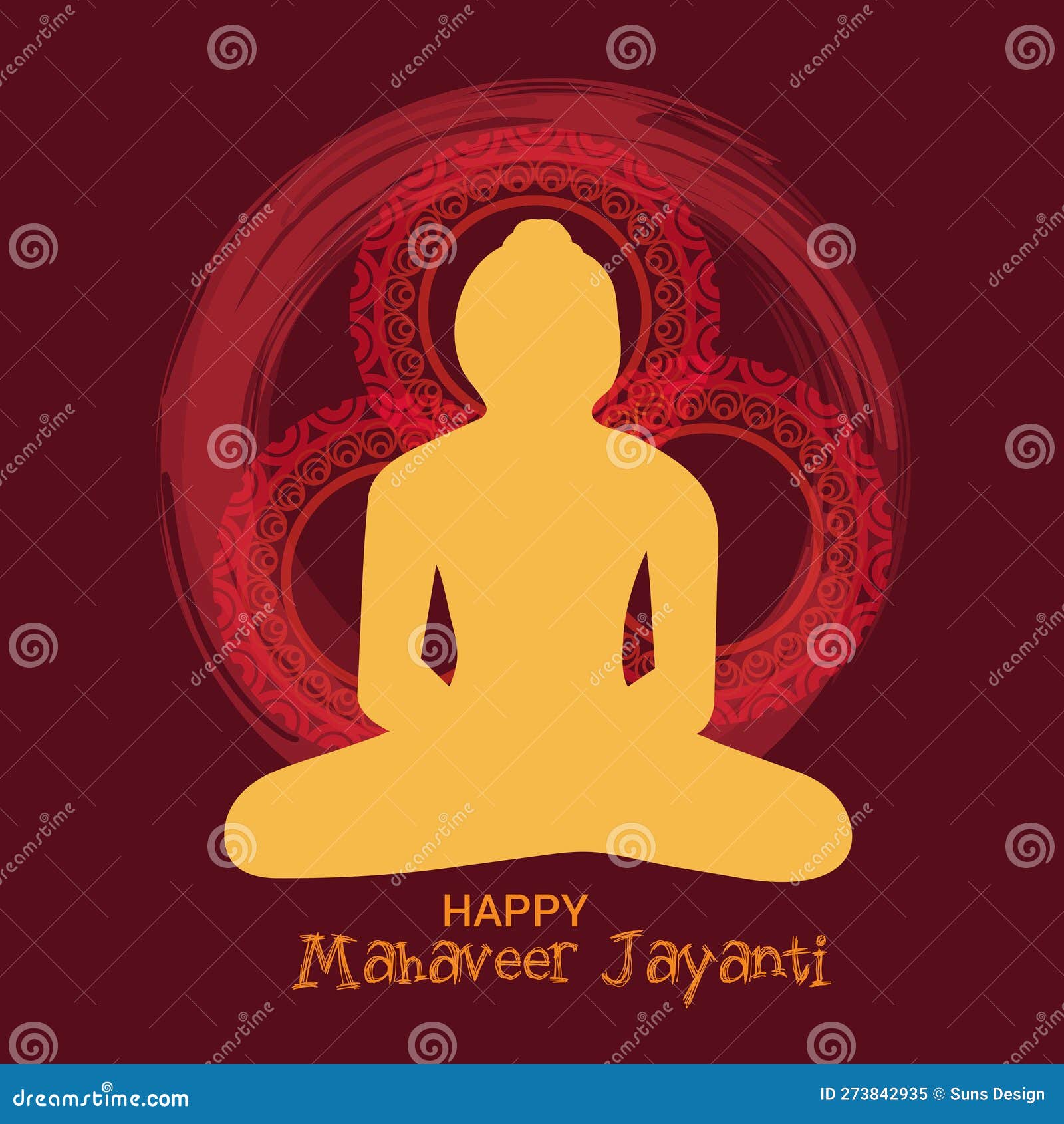 Mahaveer Jayanti Celebration. Stock Illustration - Illustration of sign ...