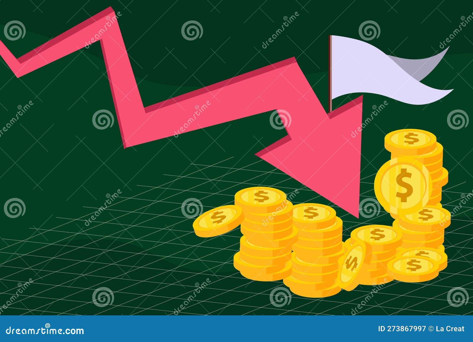Vector Illustration Economy Cost Golden Coin Stock Vector ...