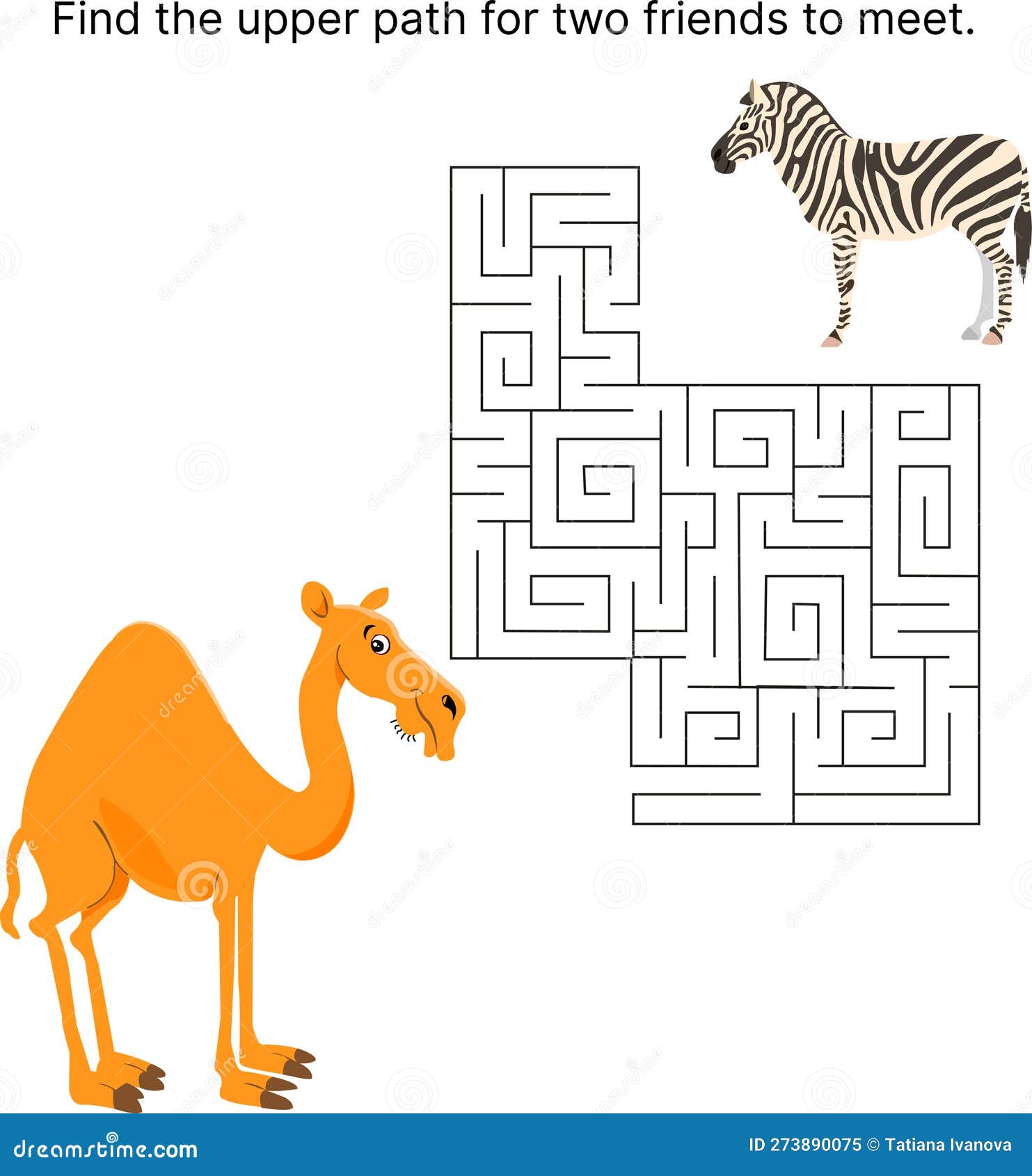 17maze zebra camel stock illustration. Illustration of character ...