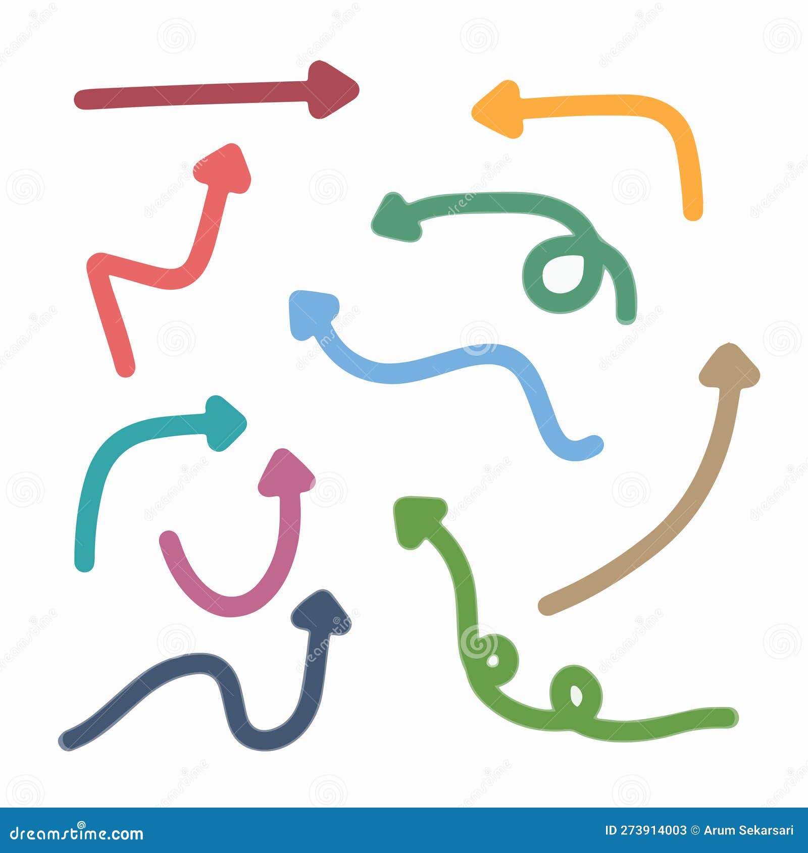 Arrows with Various Shapes and Cool Color Choices Stock Illustration ...