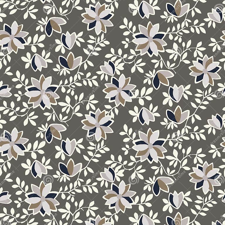 Cute Small Flower Motif Pattern Abstract Geometric Continuous ...