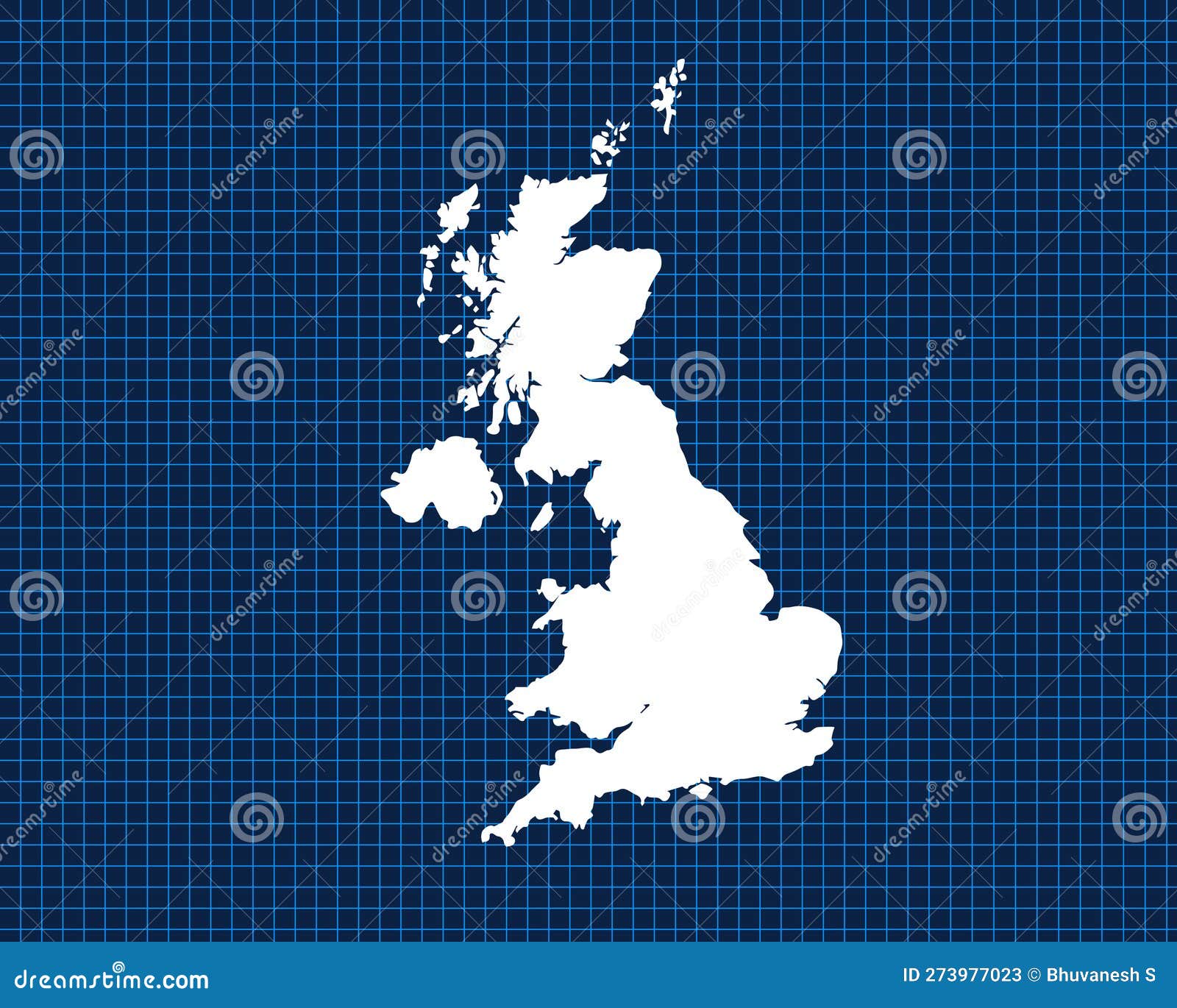 White Map Design Isolated on Blue Neon Grid with Dark Background of ...