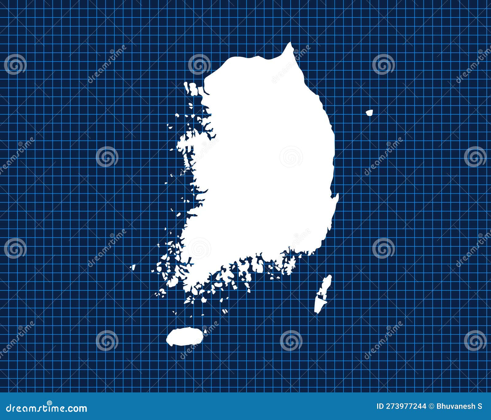 White Map Design Isolated on Blue Neon Grid with Dark Background of ...