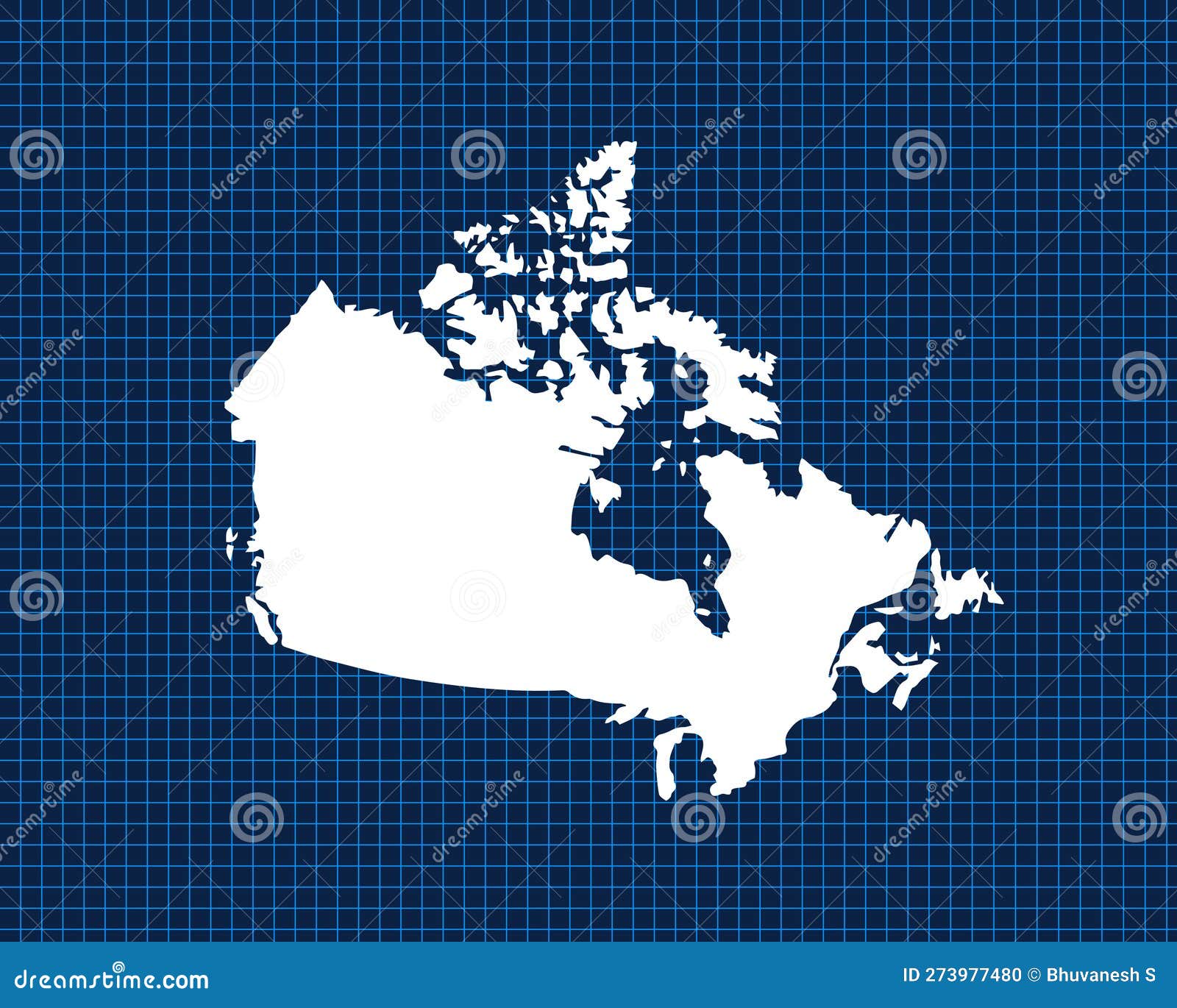 White Map Design Isolated on Blue Neon Grid with Dark Background of ...