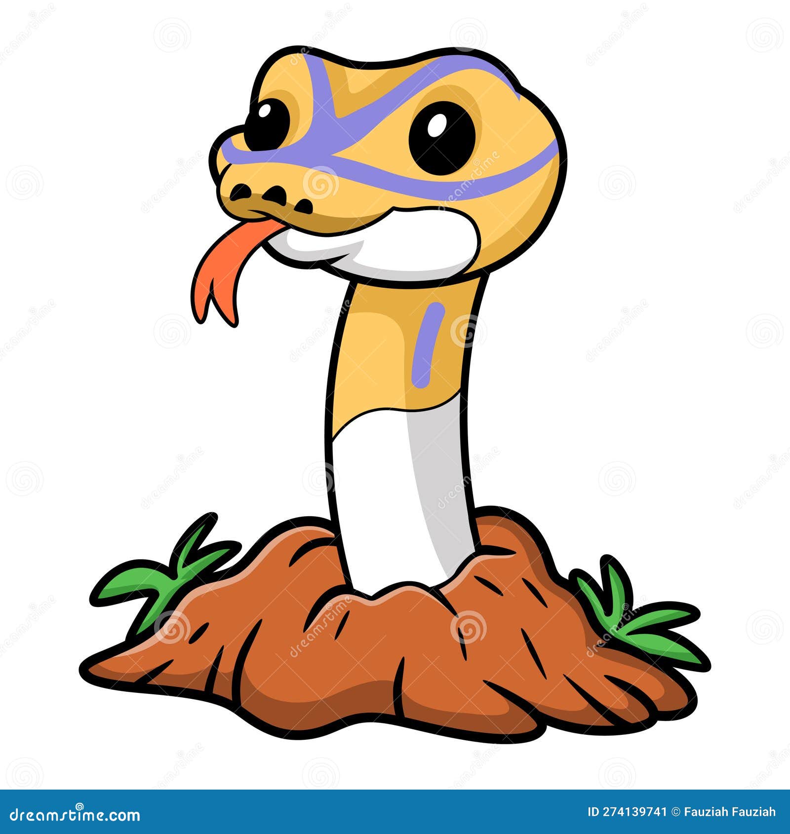 Cute Banana Pied Ball Python Cartoon Out from Hole Stock Vector ...