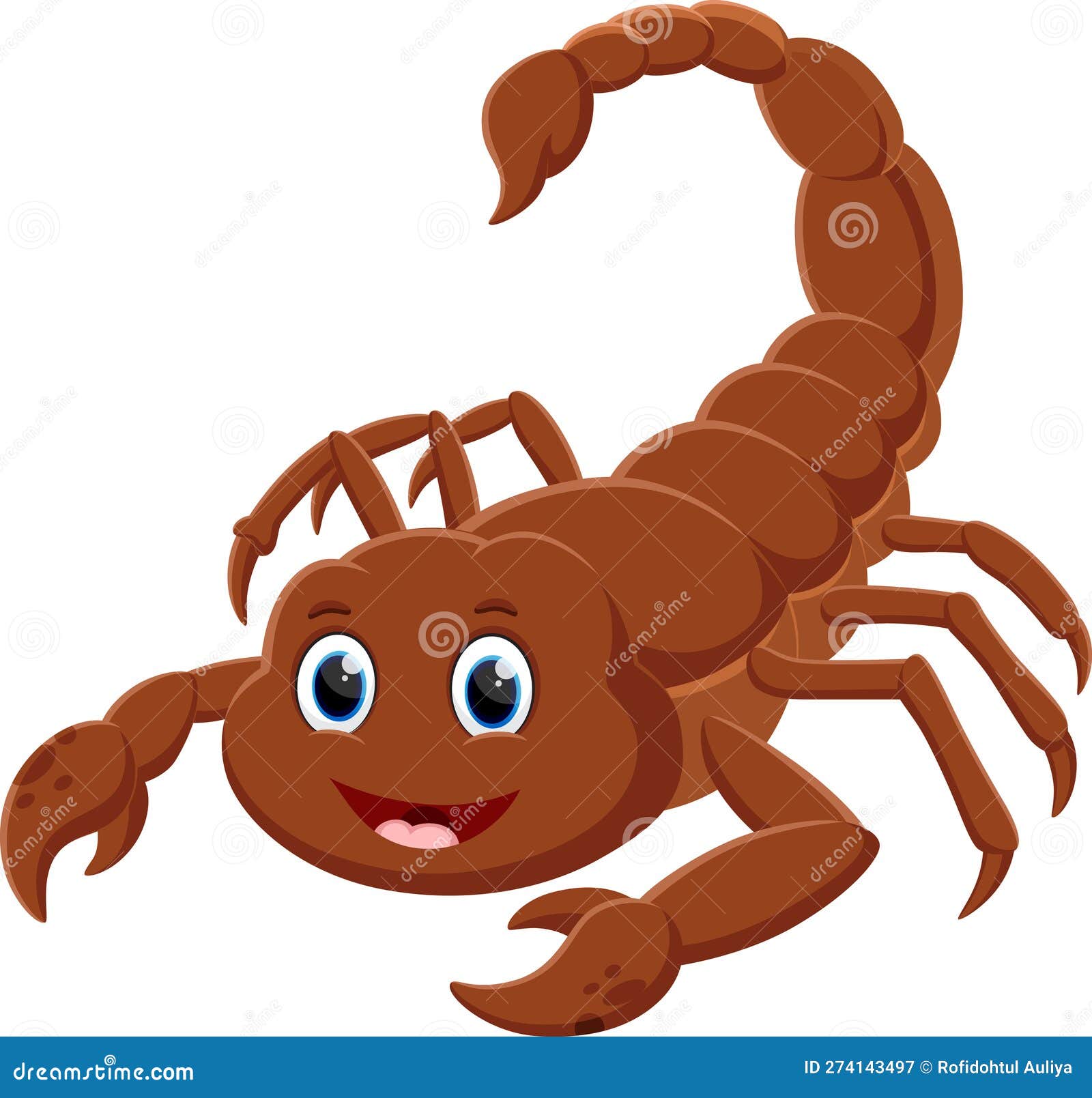 Cartoon Set: Scorpion Spider Butterfly Ladybug Grasshopper Vector ...