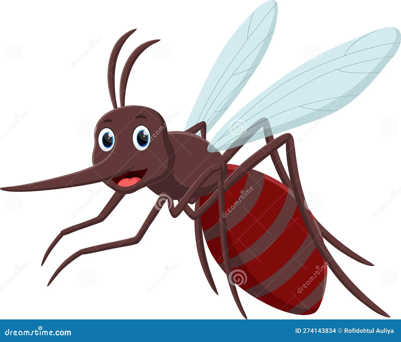 Angry Mosquito Cartoon Isolated on White Stock Illustration ...
