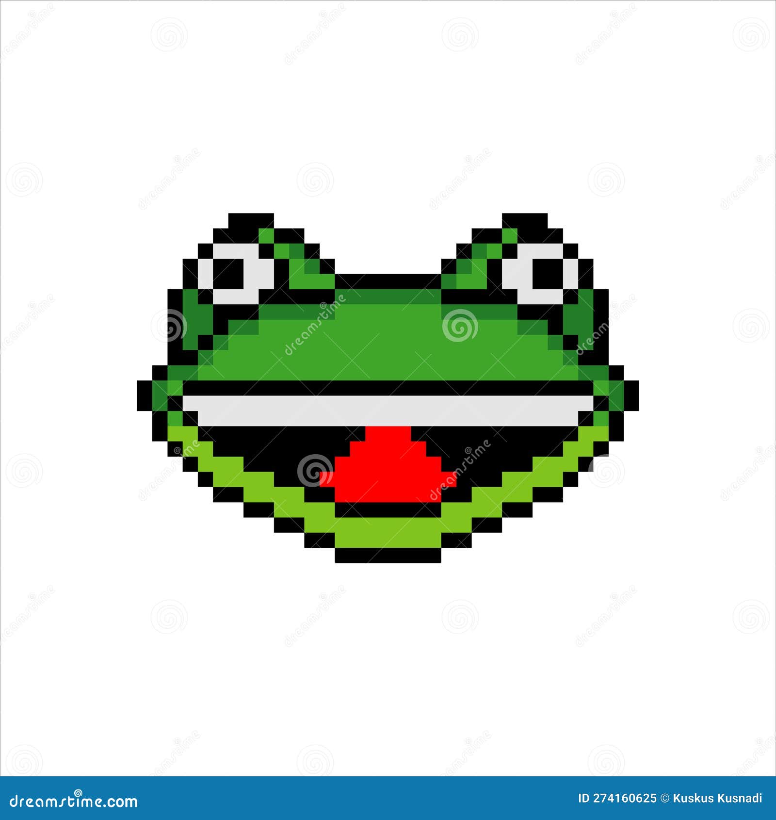 Frog Face Head with Pixel Art Stock Vector - Illustration of amphibian ...