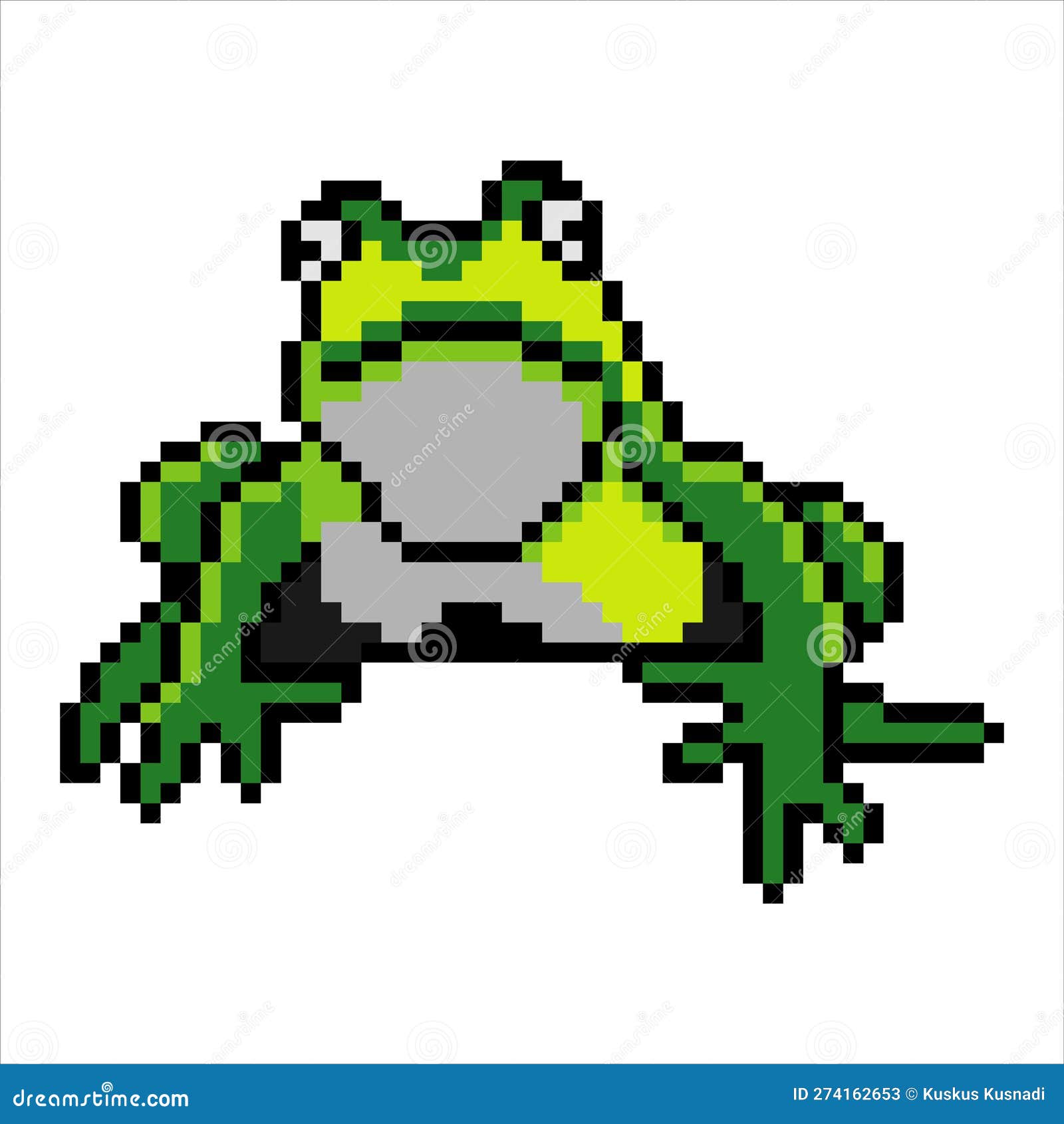 Frog with pixel art stock vector. Illustration of cast - 274162653