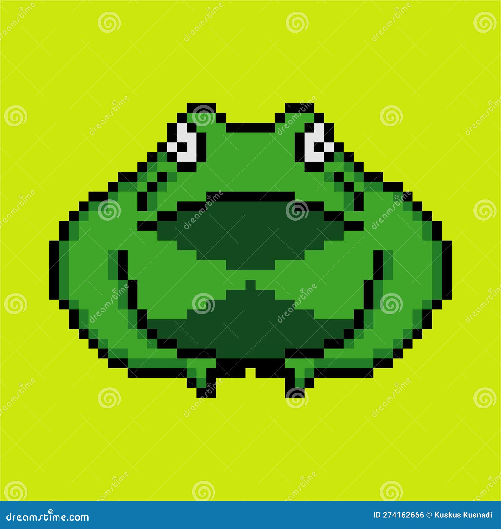 Frog with pixel art stock vector. Illustration of game - 274162666