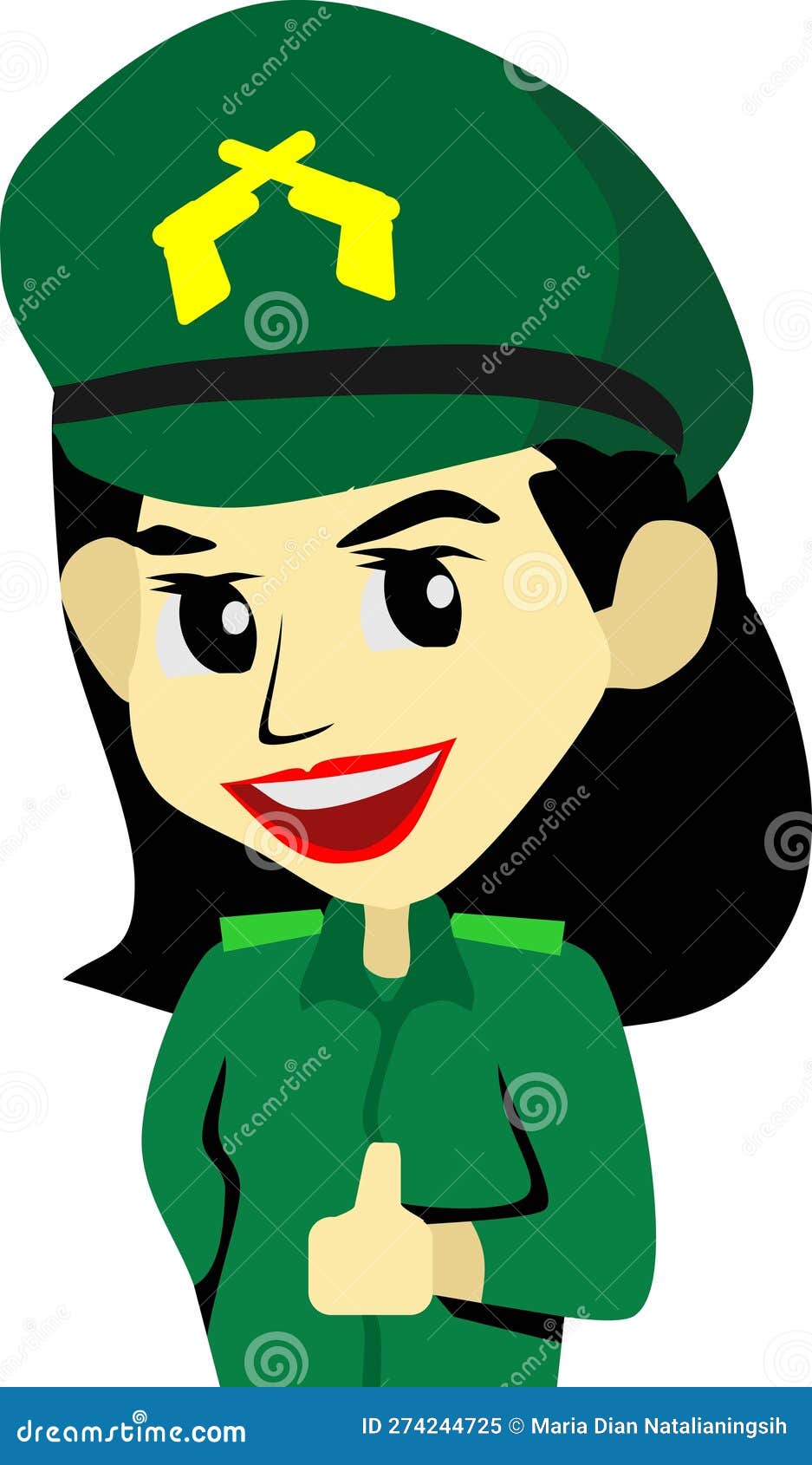 Army Woman Cartoon Occupation Vector Stock Vector - Illustration of ...