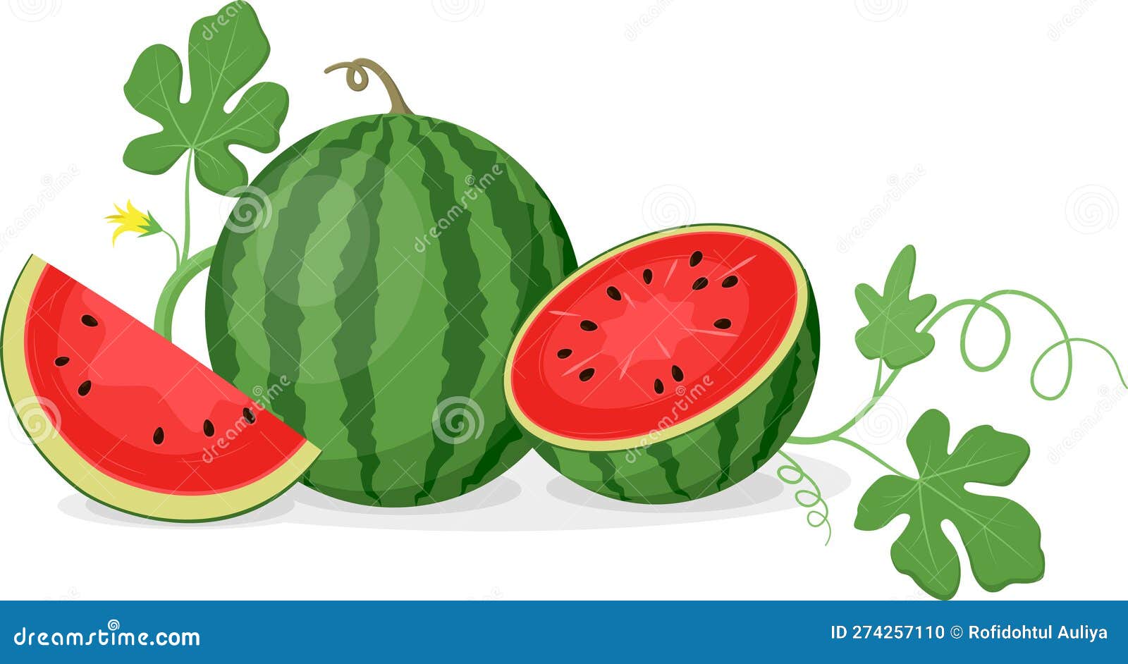 Cartoon Watermelon Slices and Triangles Shape Stock Illustration ...