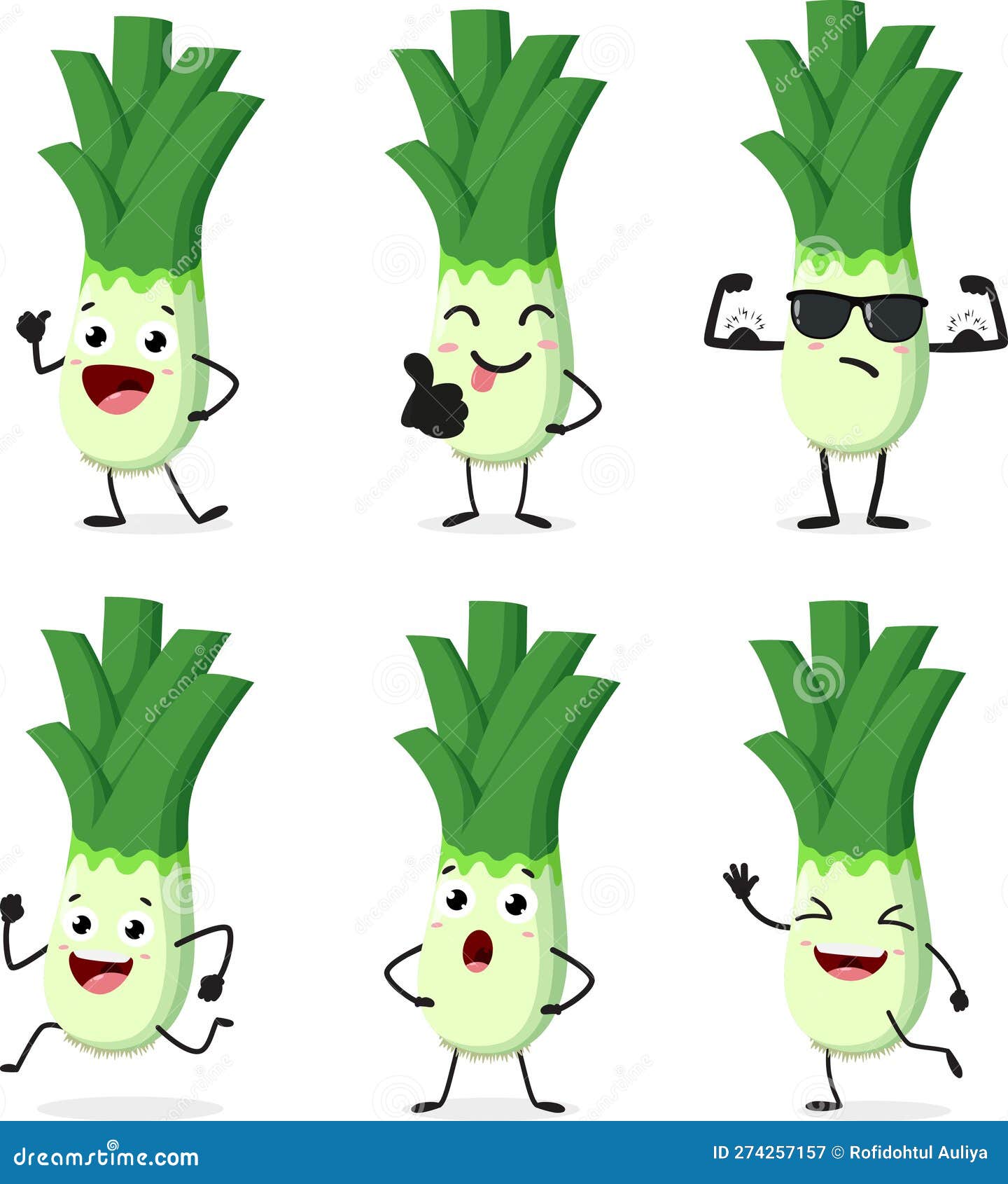 Leek Cartoon Character With Love Cute Emoticon Vector Illustration ...