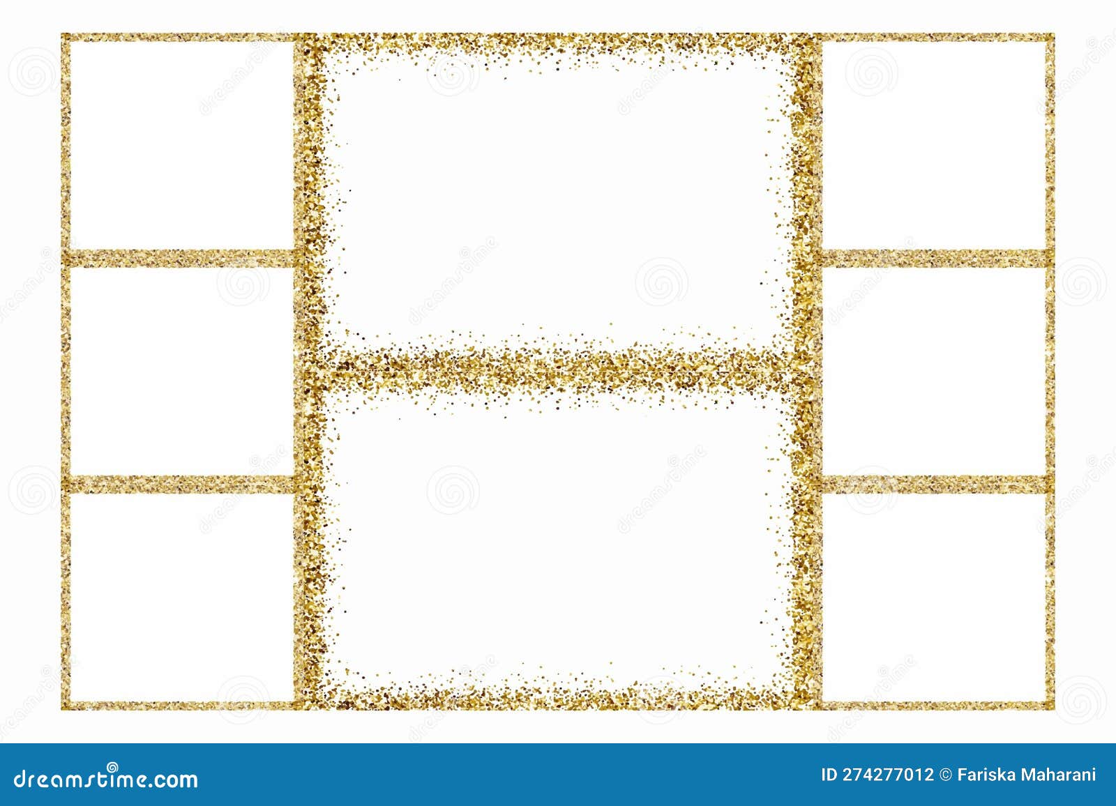 Set of Gold Glitter Frames with Sparkles Stock Vector - Illustration of ...