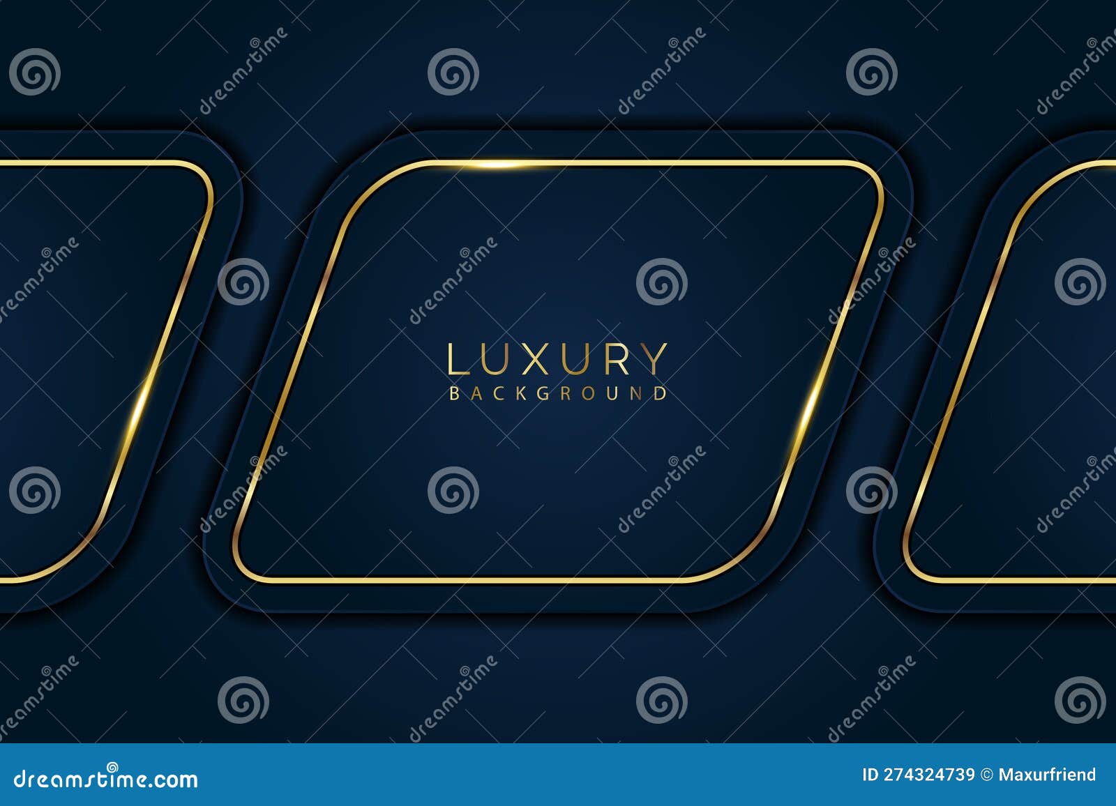 Luxury Golden Lined Dark Blue Diagonal Box with Blue Color Background ...