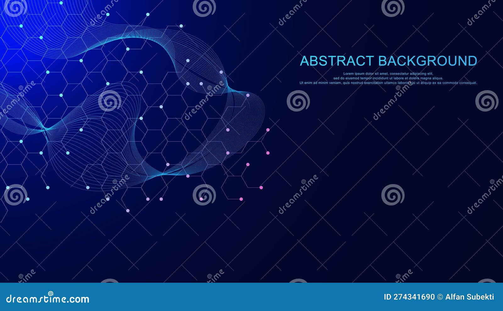 Abstract Hexagonal with Particles Molecule, Genetic, Chemical Compound ...