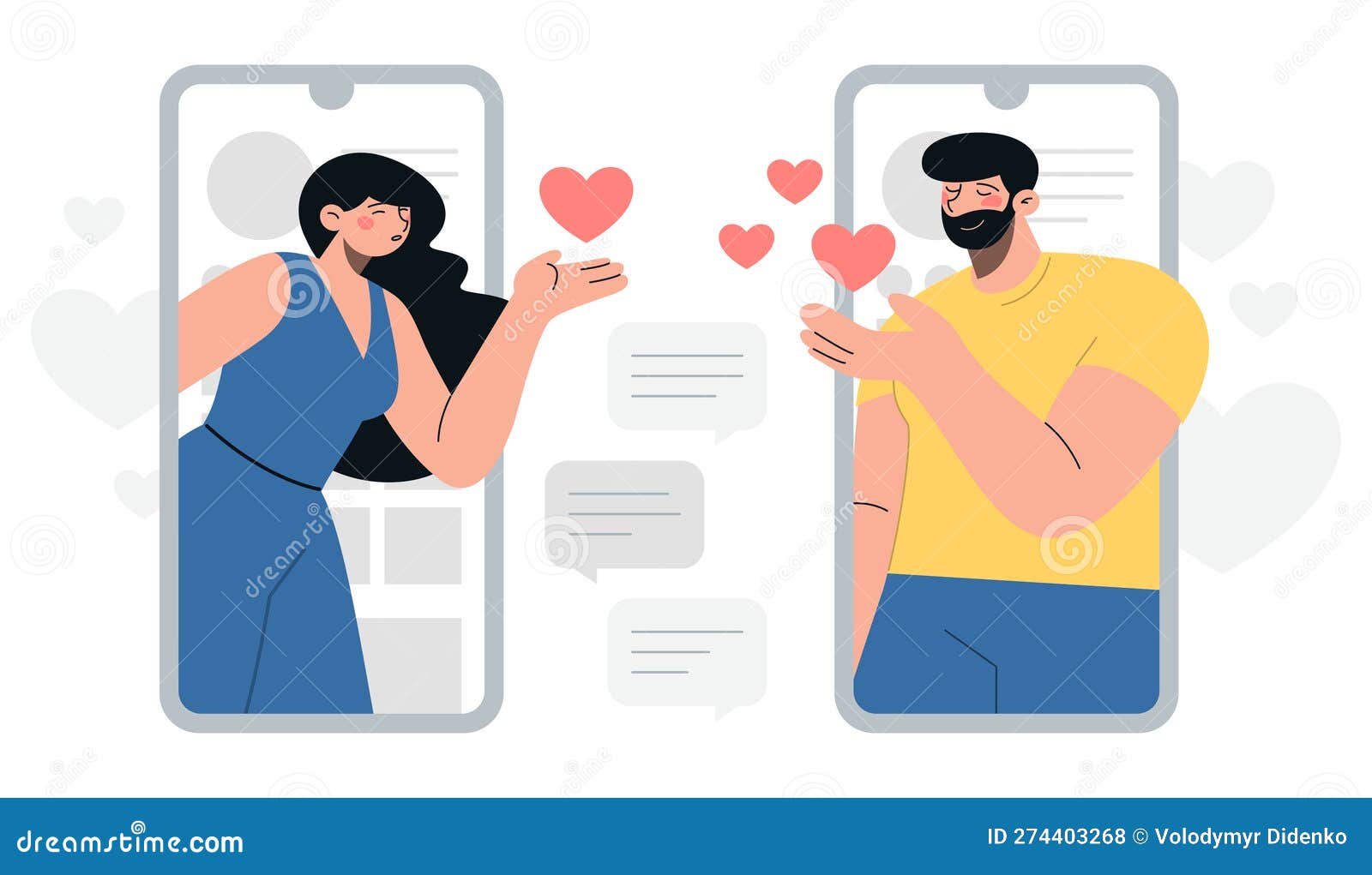 Two Chat Screens Templates, Contacts Page Mockup And Text Bubbles ...