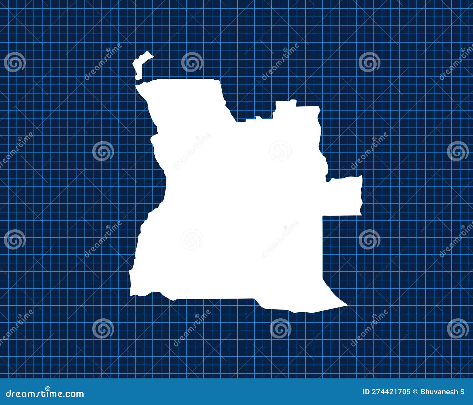 White Map Design Isolated on Blue Neon Grid with Dark Background of ...