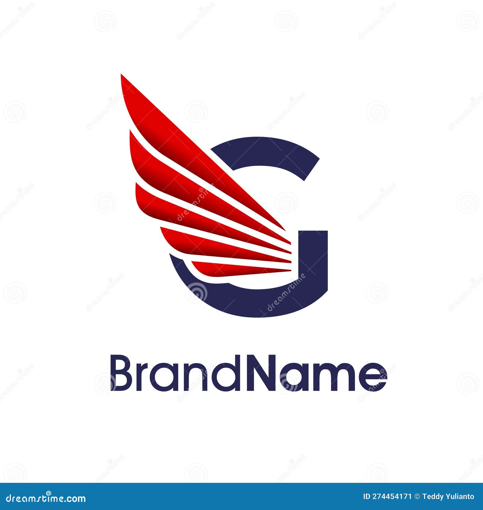 Modern Logo Design Initial G Red Wing Stock Vector - Illustration of ...